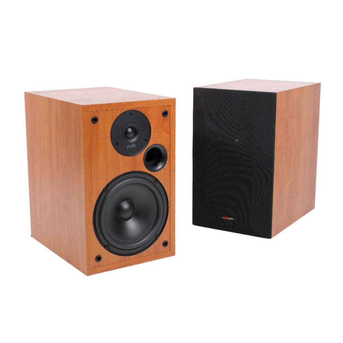 Polk Audio R20 Bookshelf Speaker Pair Cherry Wood Finish — SpenCertified