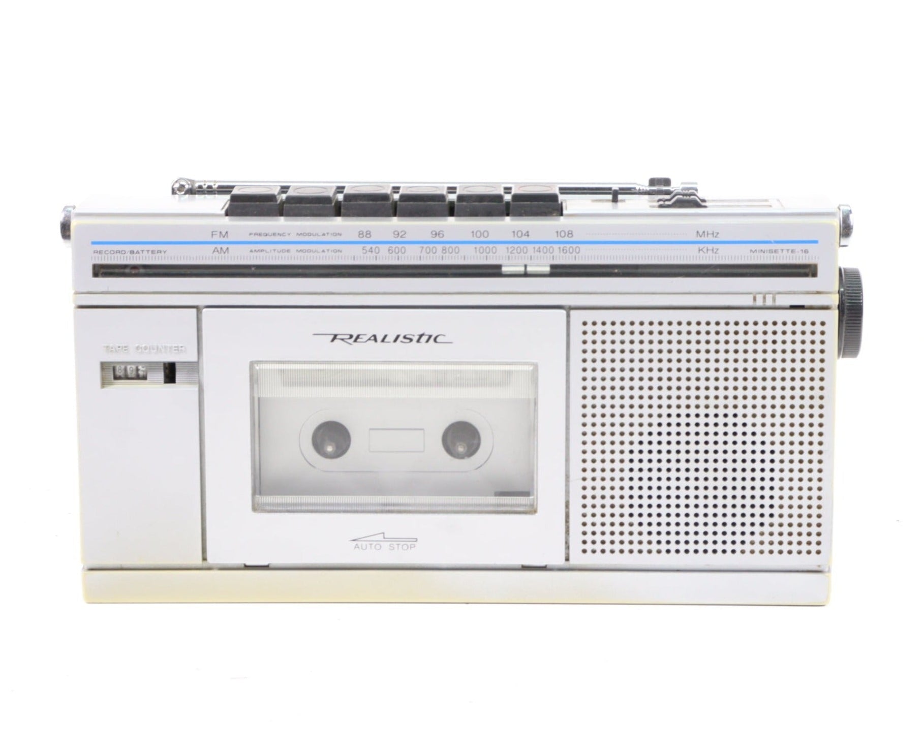 Realistic Minisette-16 14-1075 AM FM Radio Cassette Recorder ...