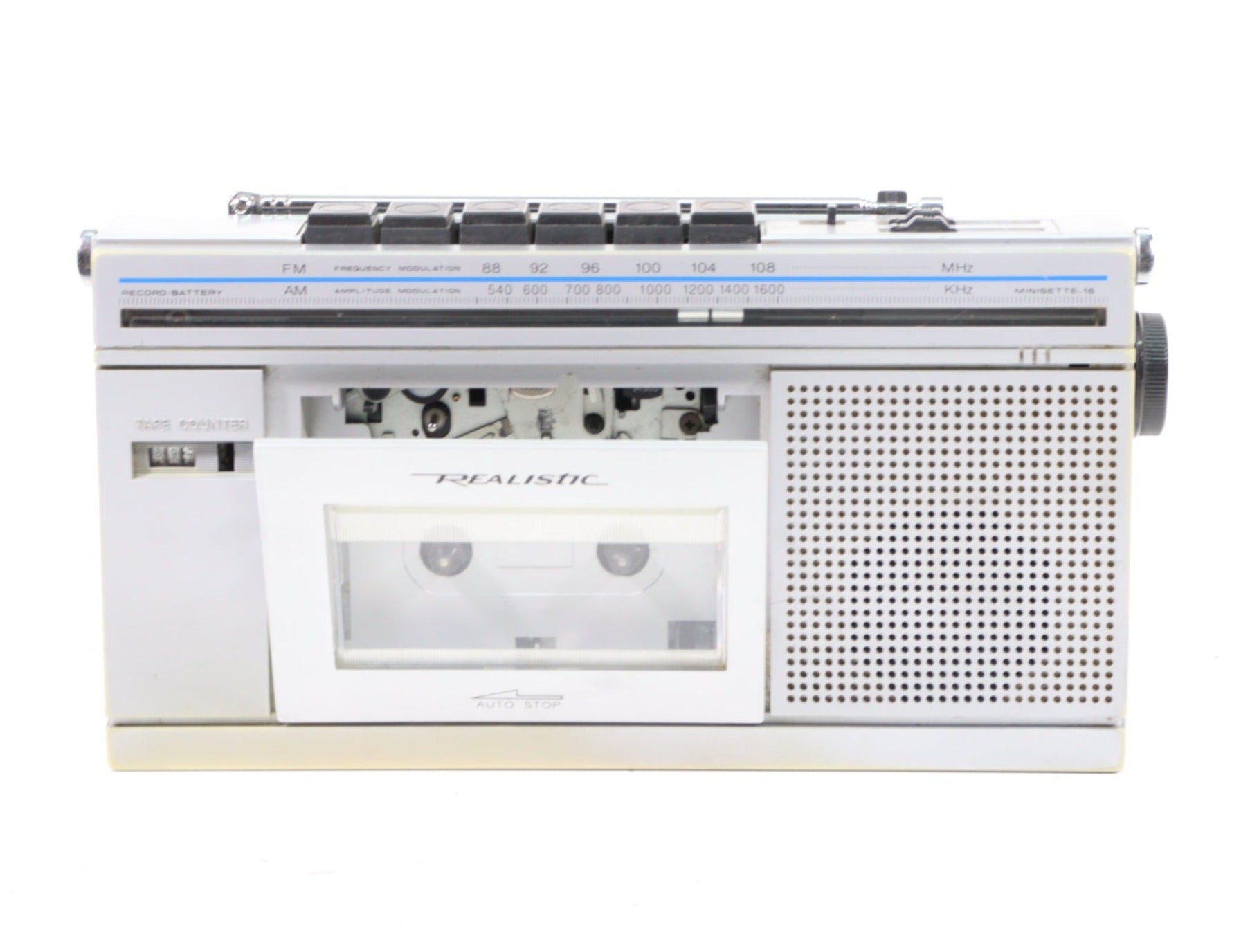 Realistic Minisette-16 14-1075 AM FM Radio Cassette Recorder ...
