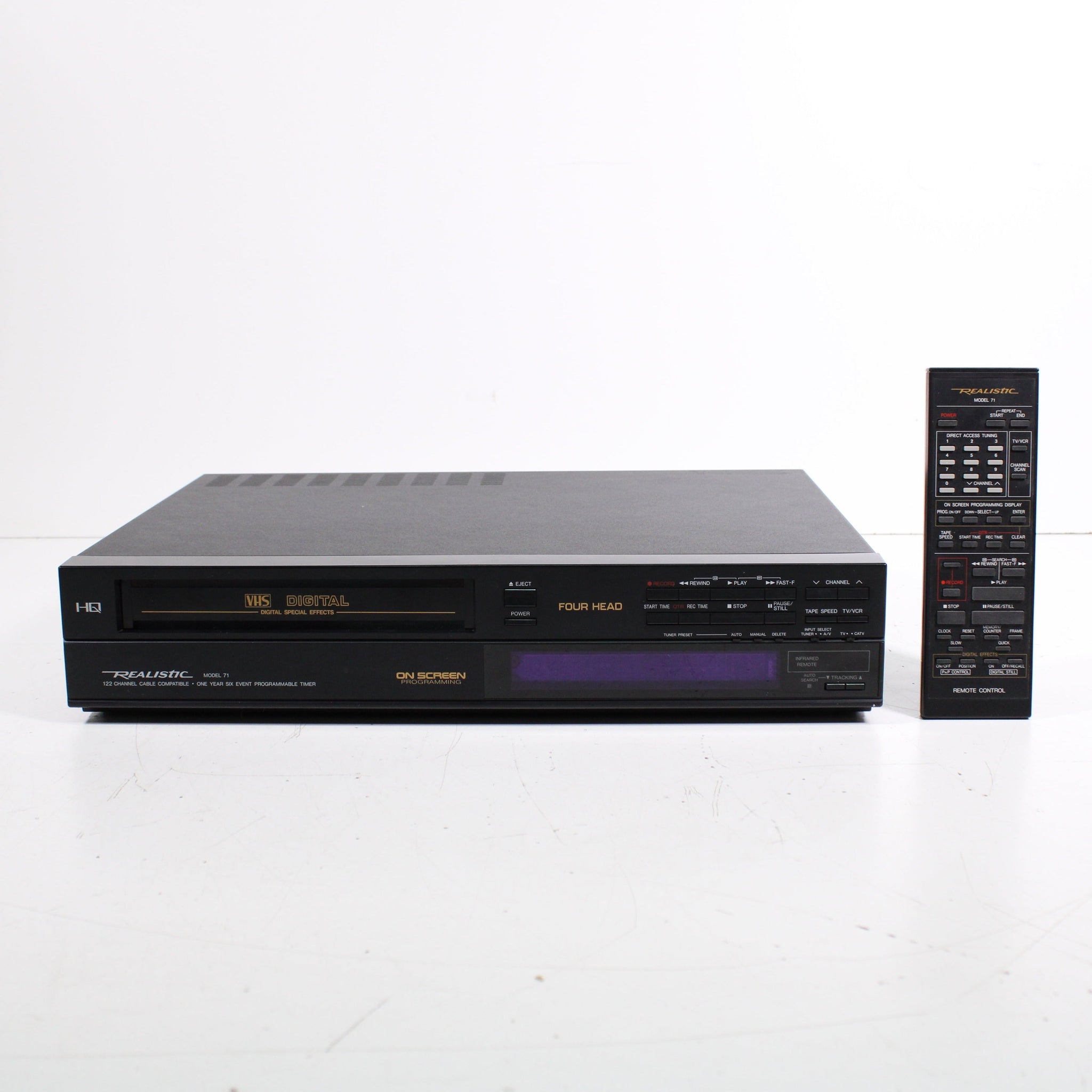 Realistic Model 71 4-Head HQ VCR VHS Player Recorder with On-Screen Pr ...