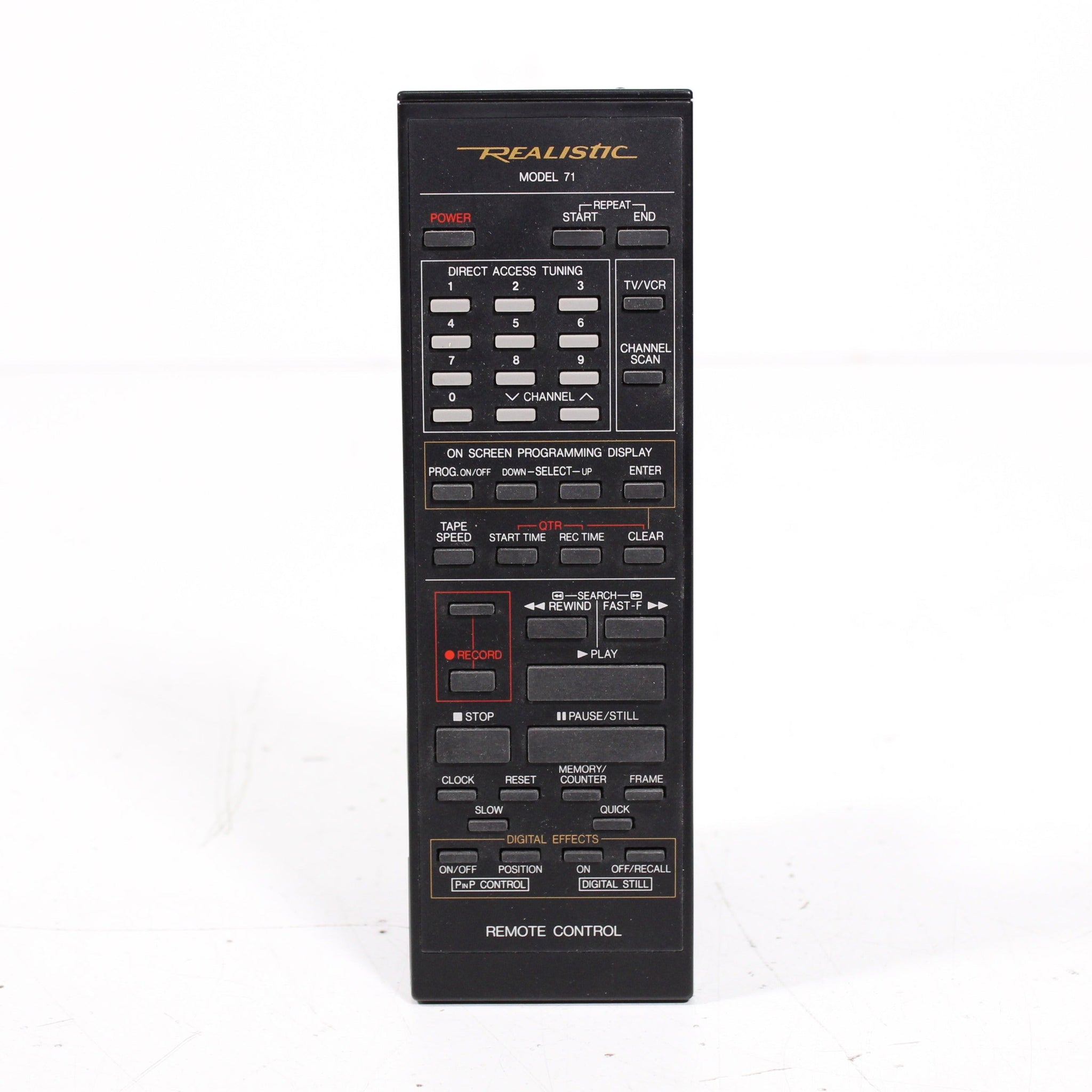 Realistic Model 71 4-Head HQ VCR VHS Player Recorder with On-Screen Pr ...