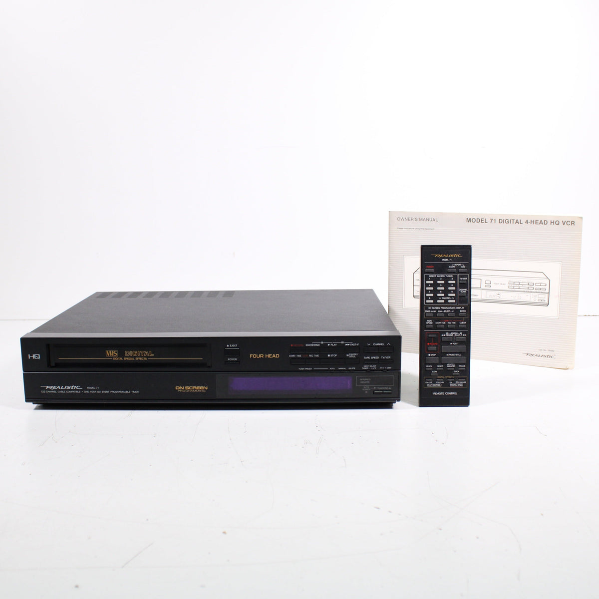 Realistic Model 71 4-Head HQ VCR VHS Player Recorder with On-Screen Pr ...