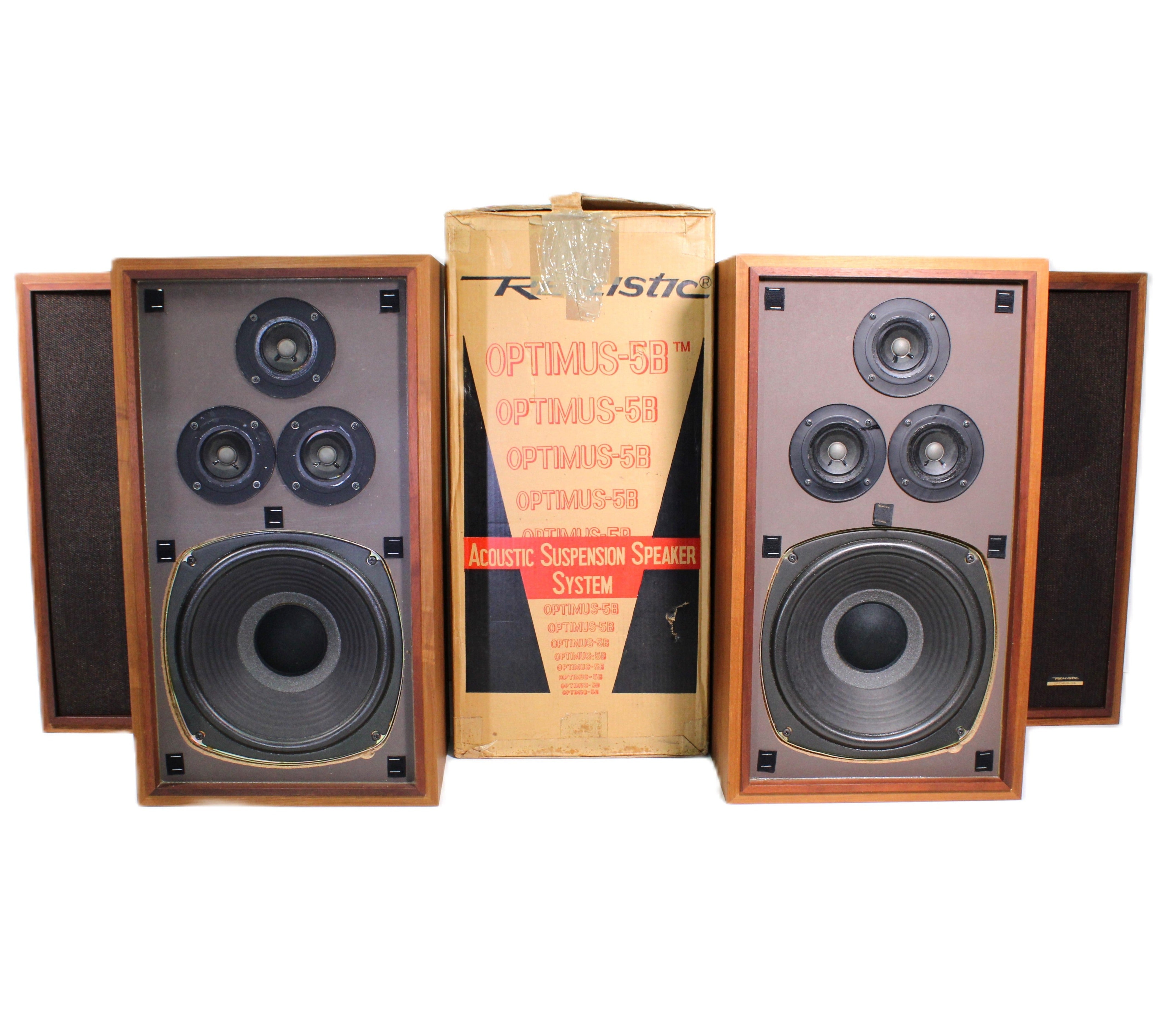 Realistic Optimus-5B Acoustic Suspension Speaker System Loudspeaker Pa