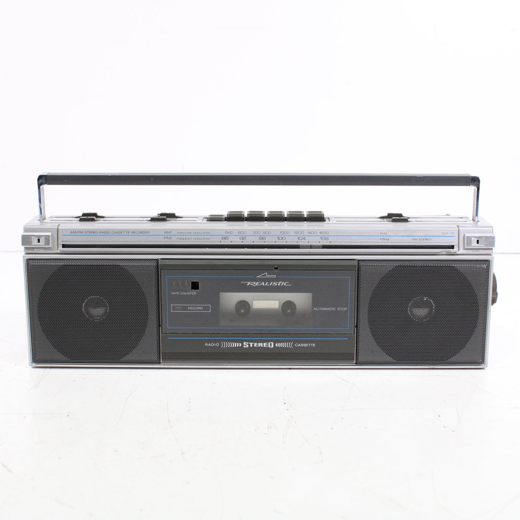 Realistic SCR-18 Portable AM FM Stereo Radio Cassette Recorder Boombox
