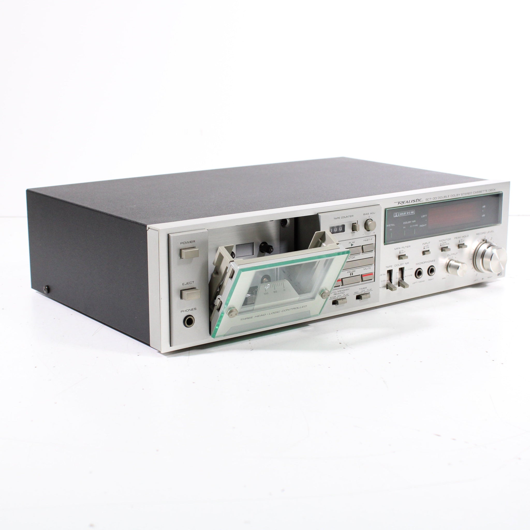 Realistic SCT-33 Single Stereo Cassette Tape Deck with Original Box
