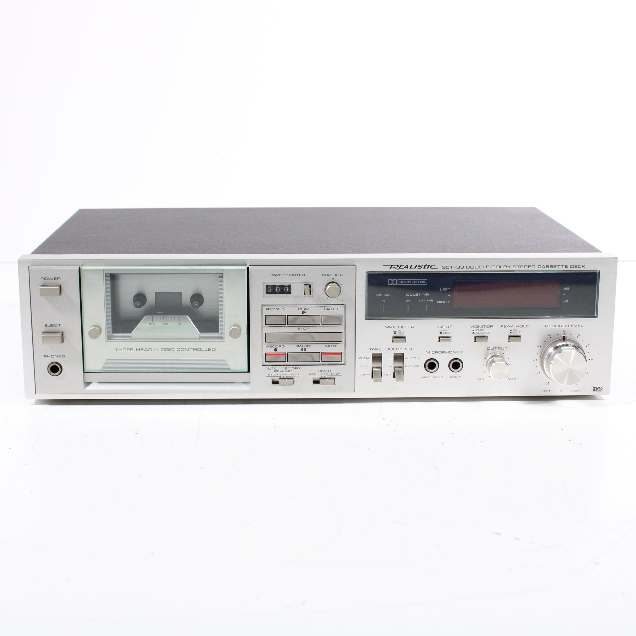 Realistic SCT-33 Single Stereo Cassette Tape Deck with Original Box
