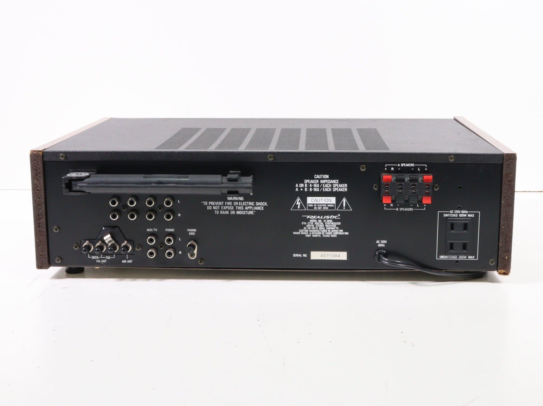 Realistic STA-2270 Digital Synthesized AM FM Stereo Receiver ...