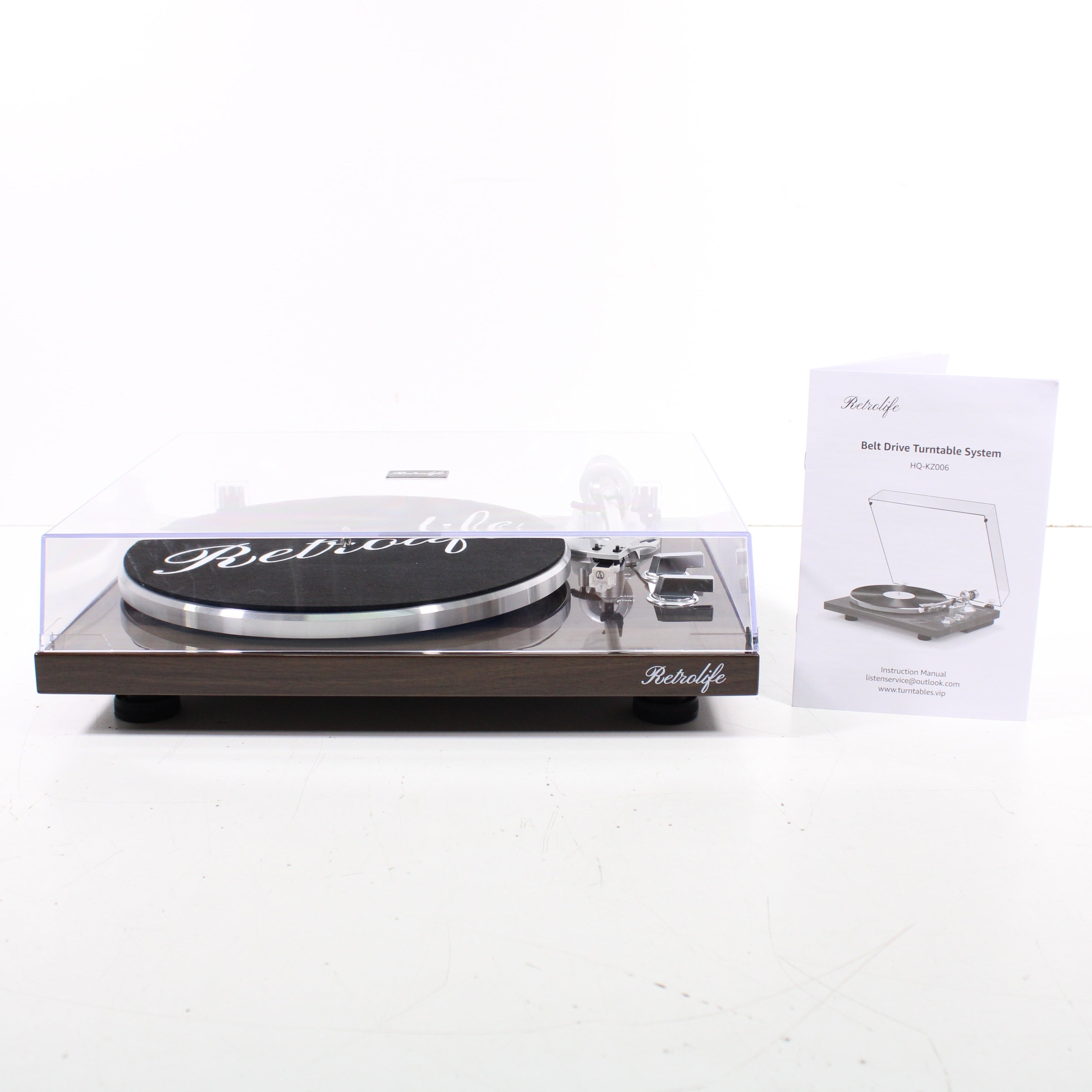 Retrolife Seasonlife HQ-KZ006 Belt-Driven Turntable Record Player BROW