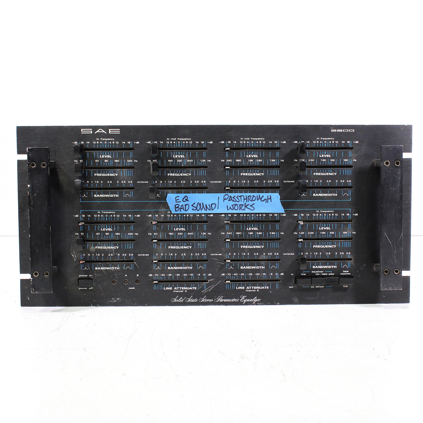 SAE 2800 Solid State Stereo Parametric Equalizer (AS IS) — SpenCertified