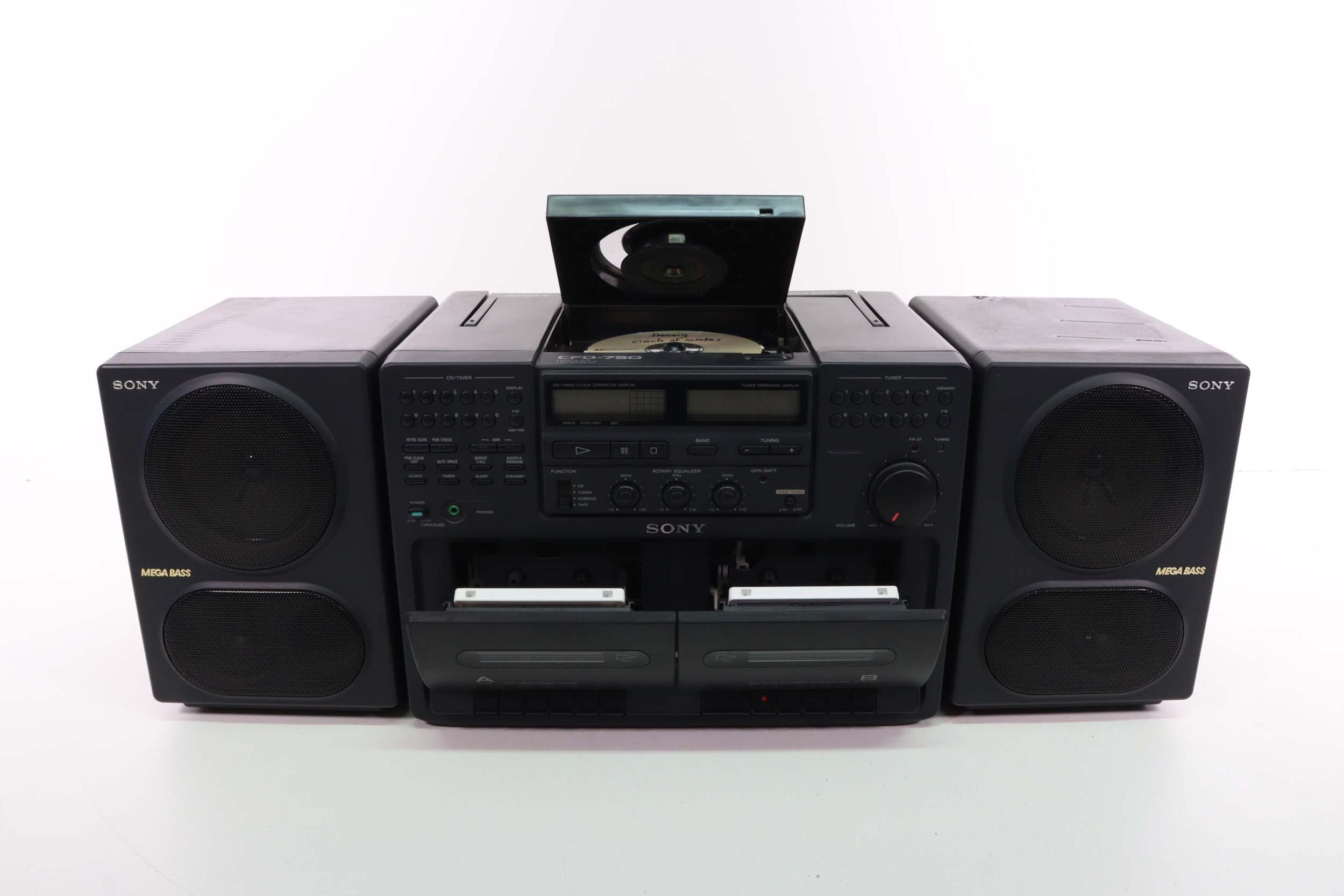 SONY CFD-750 MEGABASS AM/FM Boombox Radio Music System (Has issues ...