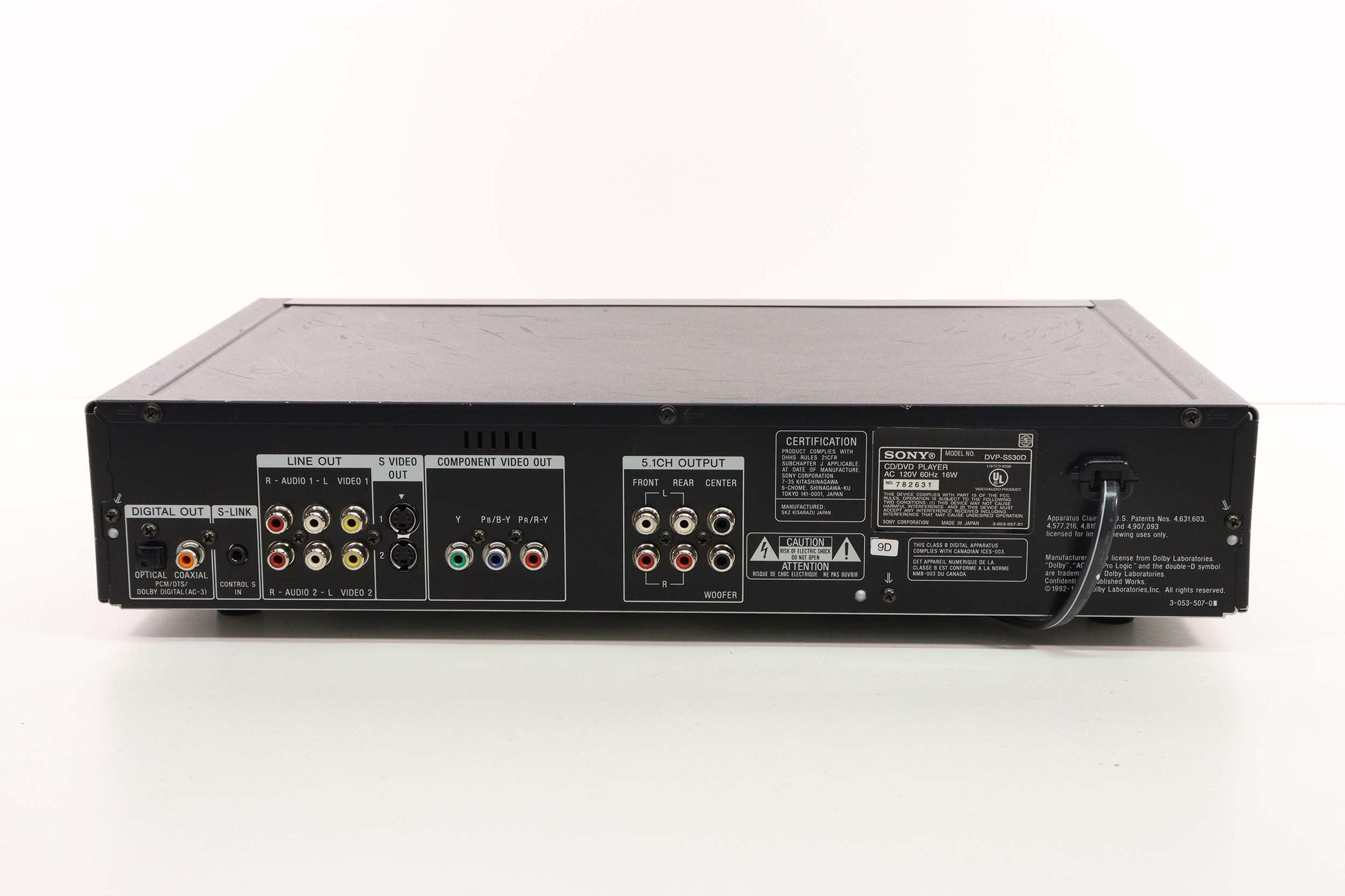 SONY DVP-S530D Single Disc DVD/CD Player (No Remote) — SpenCertified