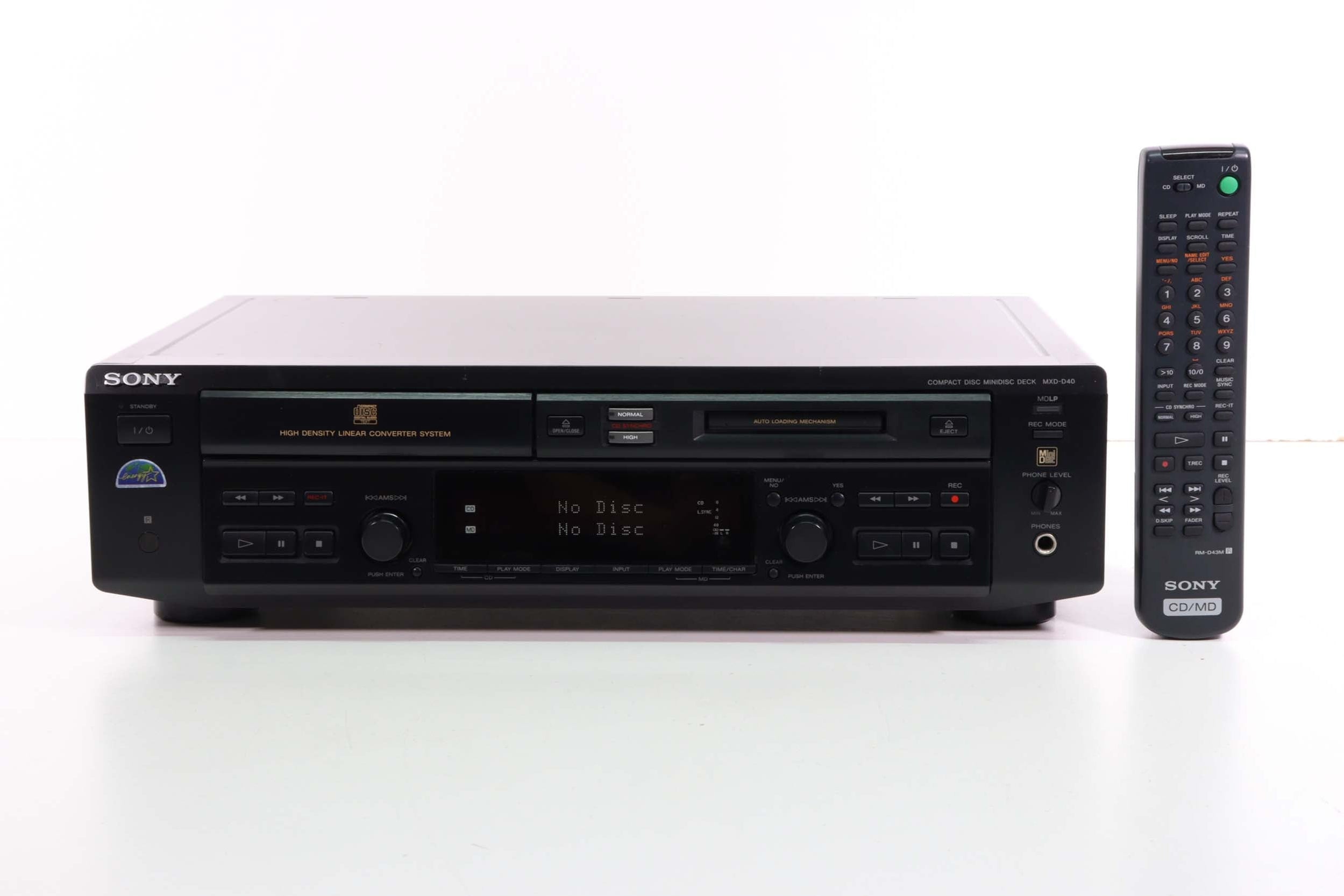 Sony MXD-D40 Compact Disc Minidisc Deck (with Remote) — SpenCertified