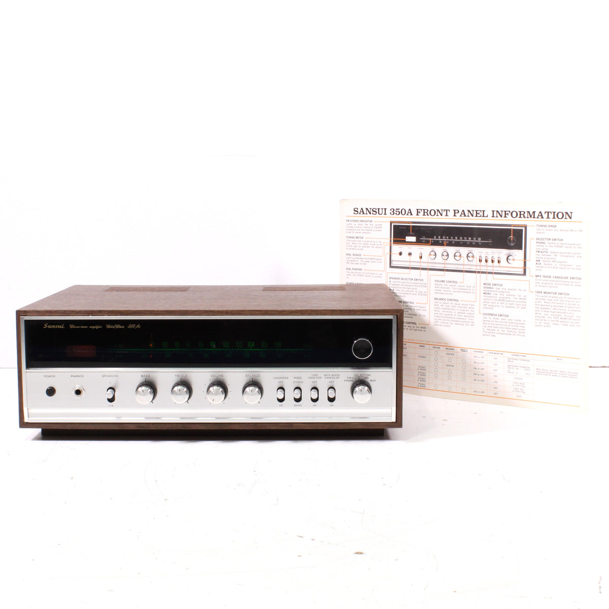 Sansui 350A Vintage Solid State AM/FM Stereo Receiver — SpenCertified