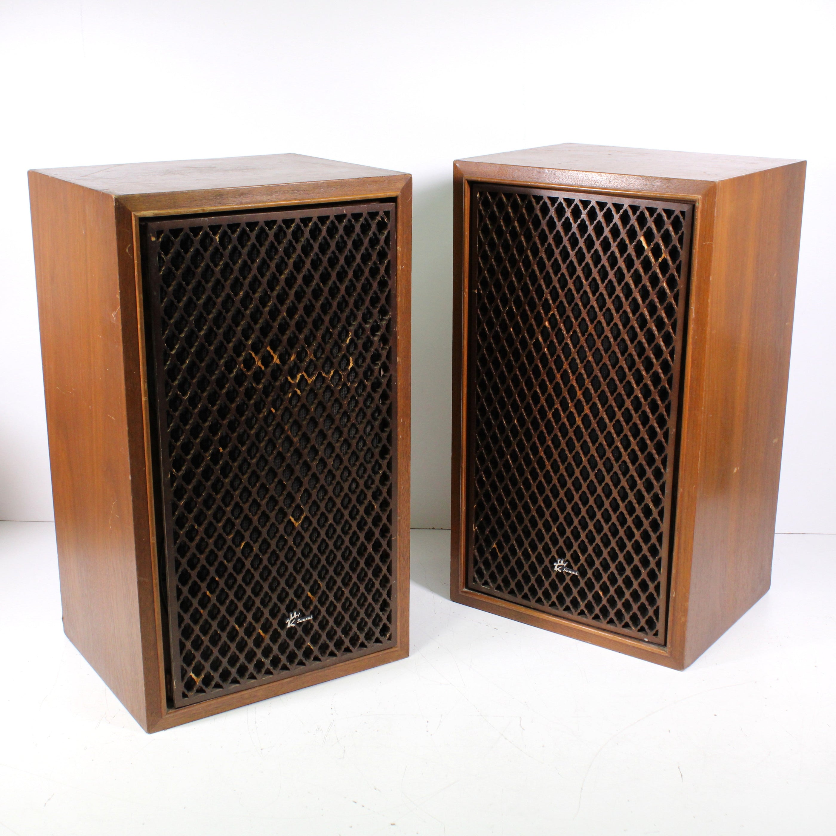 Sansui SP-1500 3-Way Loudspeaker System Floorstanding Speaker Pair (19 ...