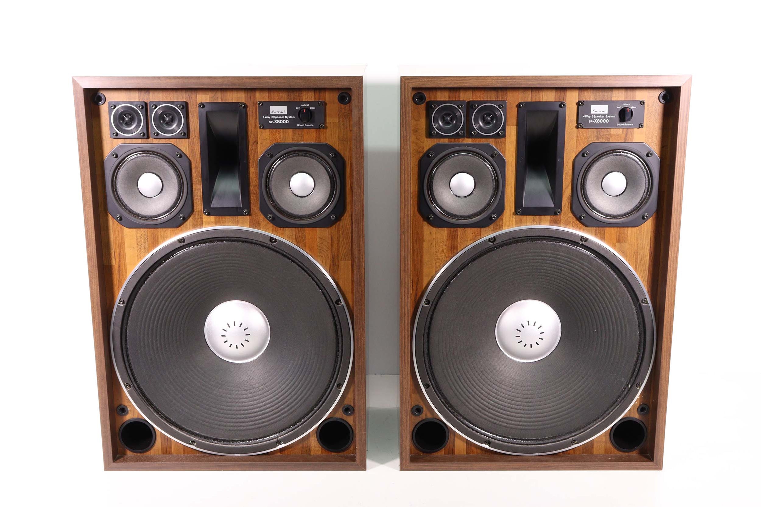 Sansui SP-X8000 4 Way Speaker Pair System with Horns Vintage ...