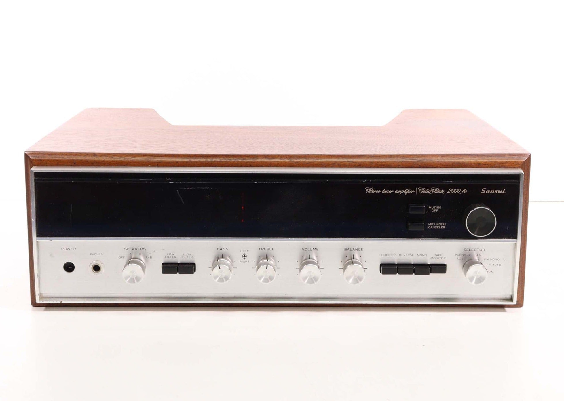 Sansui Solid State 2000A Vintage Stereo Tuner Amplifier Wood Case (AS