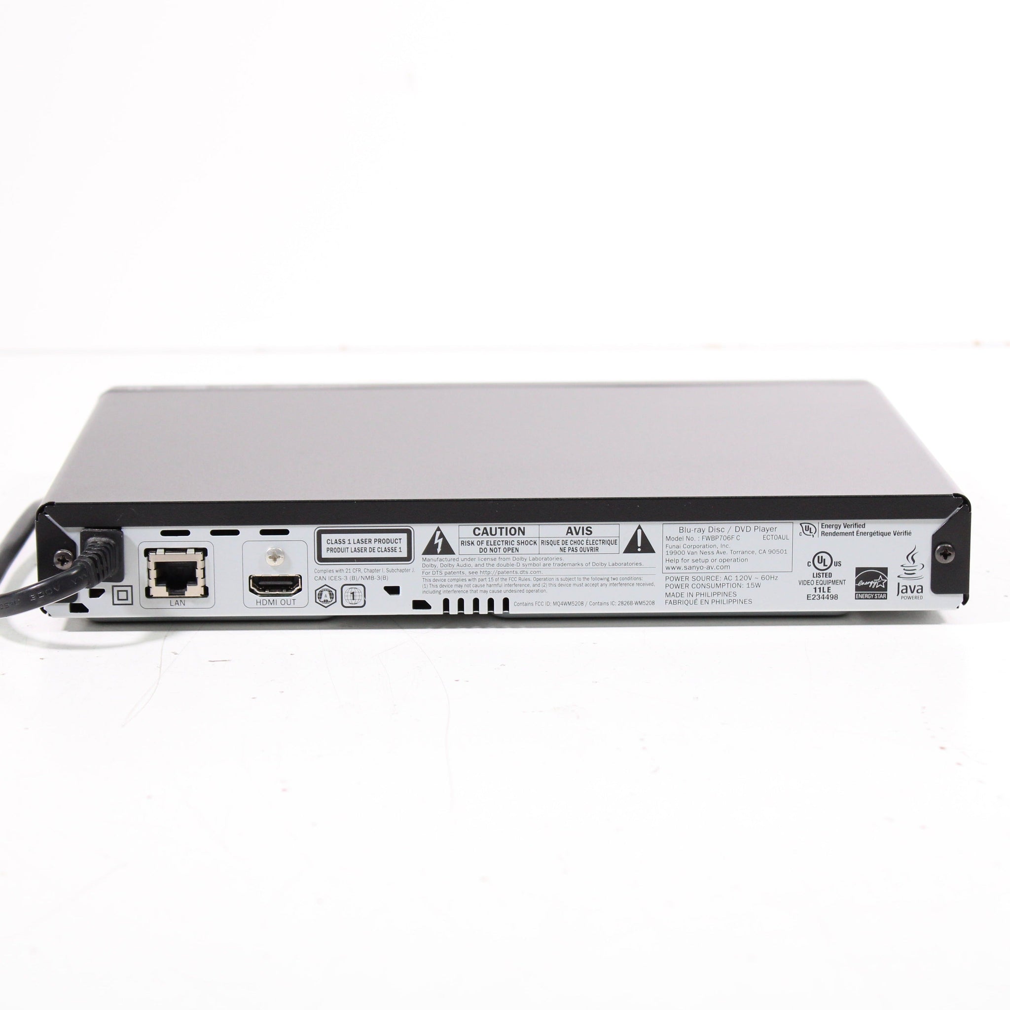 Sanyo FWBP706F Blu-ray Disc DVD Player with Built-In WiFi