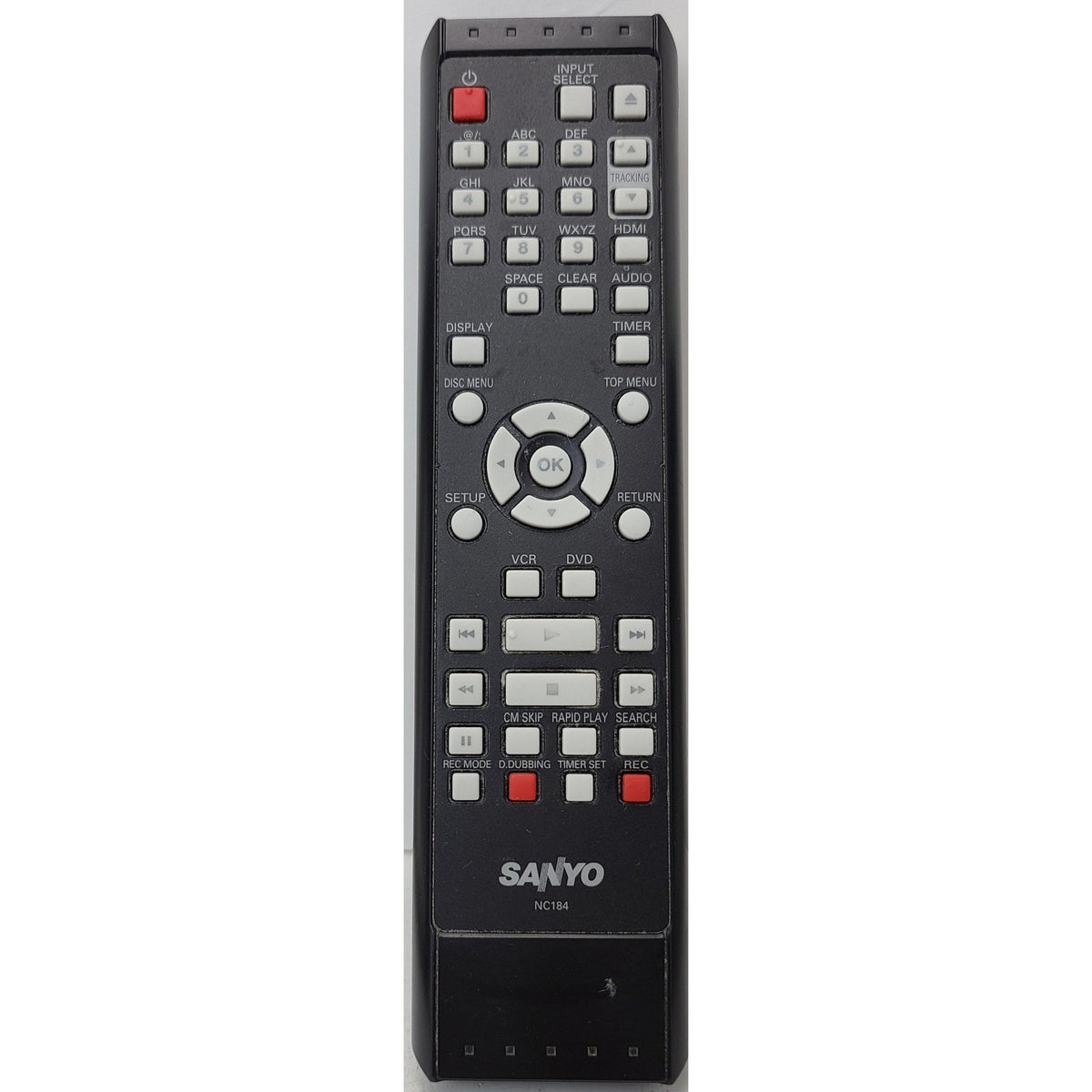 Sanyo NC184 Remote Control for DVD VCR Combo FWZV475F — SpenCertified