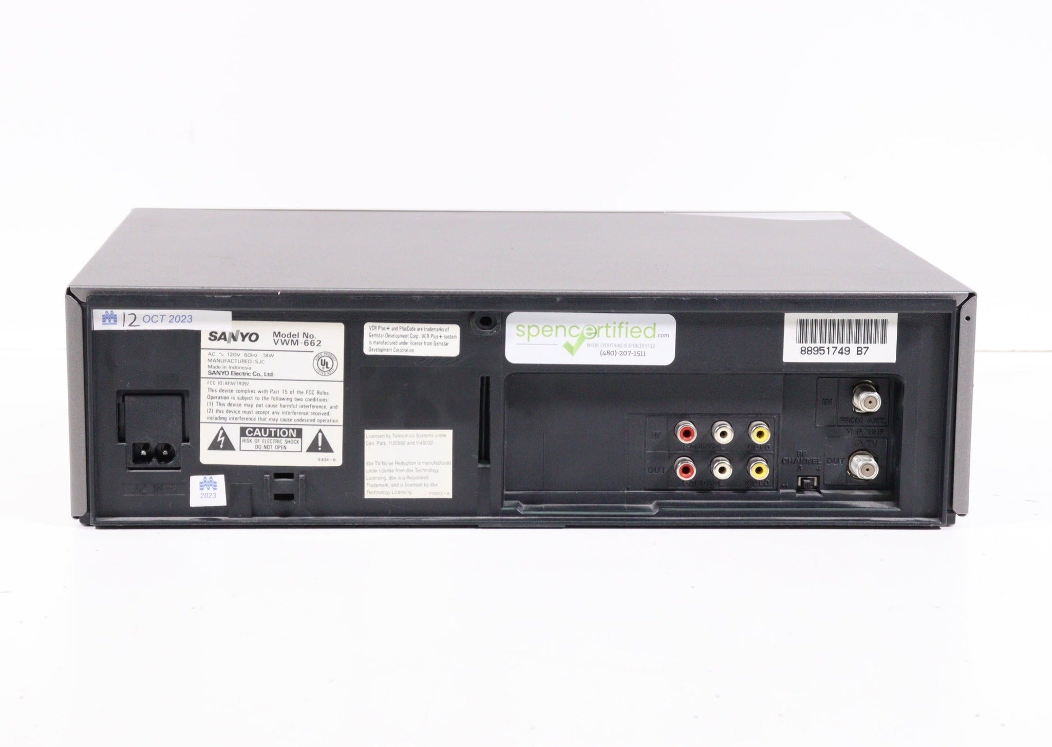 Sanyo VWM-662 4 Head Hi-Fi Stereo VCR Video Cassette Recorder