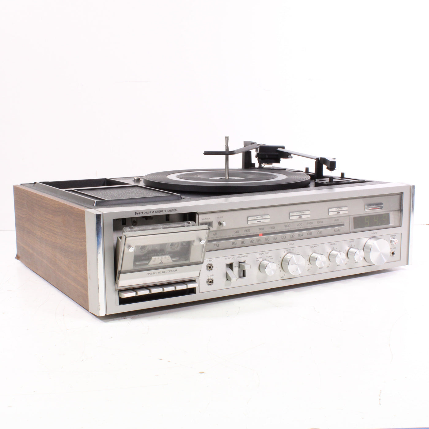 Sears 132.91853050 Vintage AM/FM Stereo Music System Cassette Record P ...