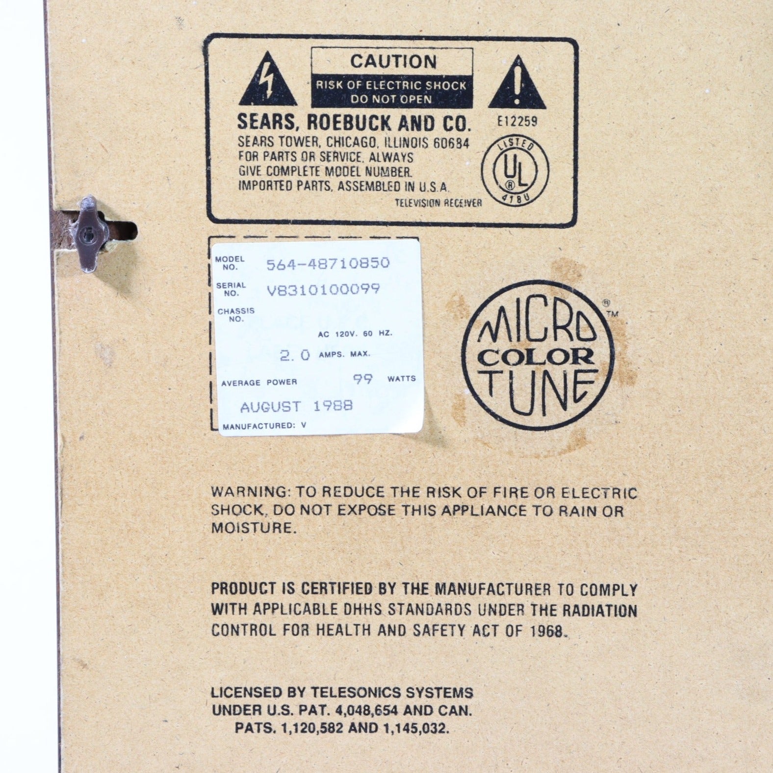 Sears 564.48710850 26" Retro Console Color Television