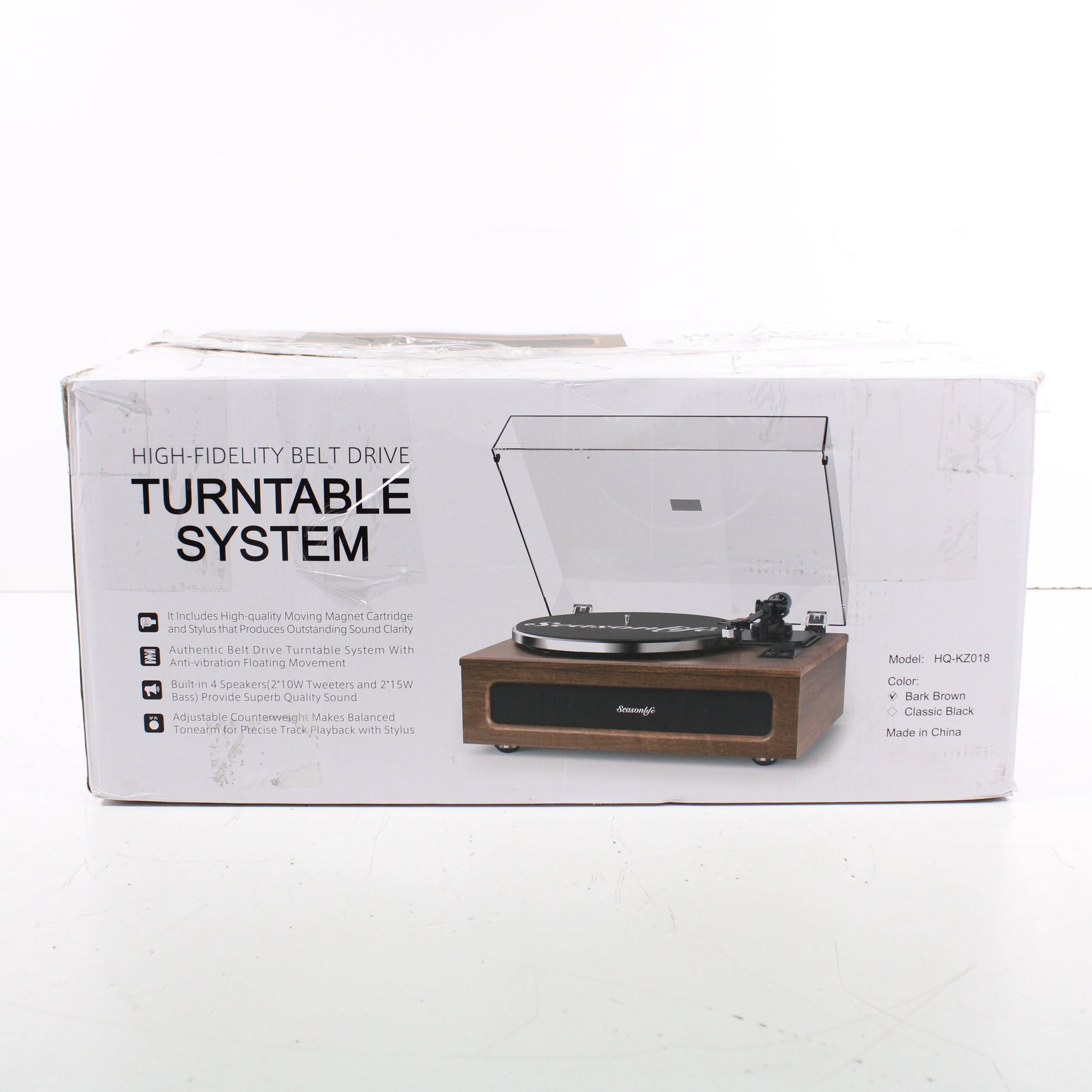 Seasonlife HQ-KZ018 Turntable Record Player with Built-in HiFi Speaker