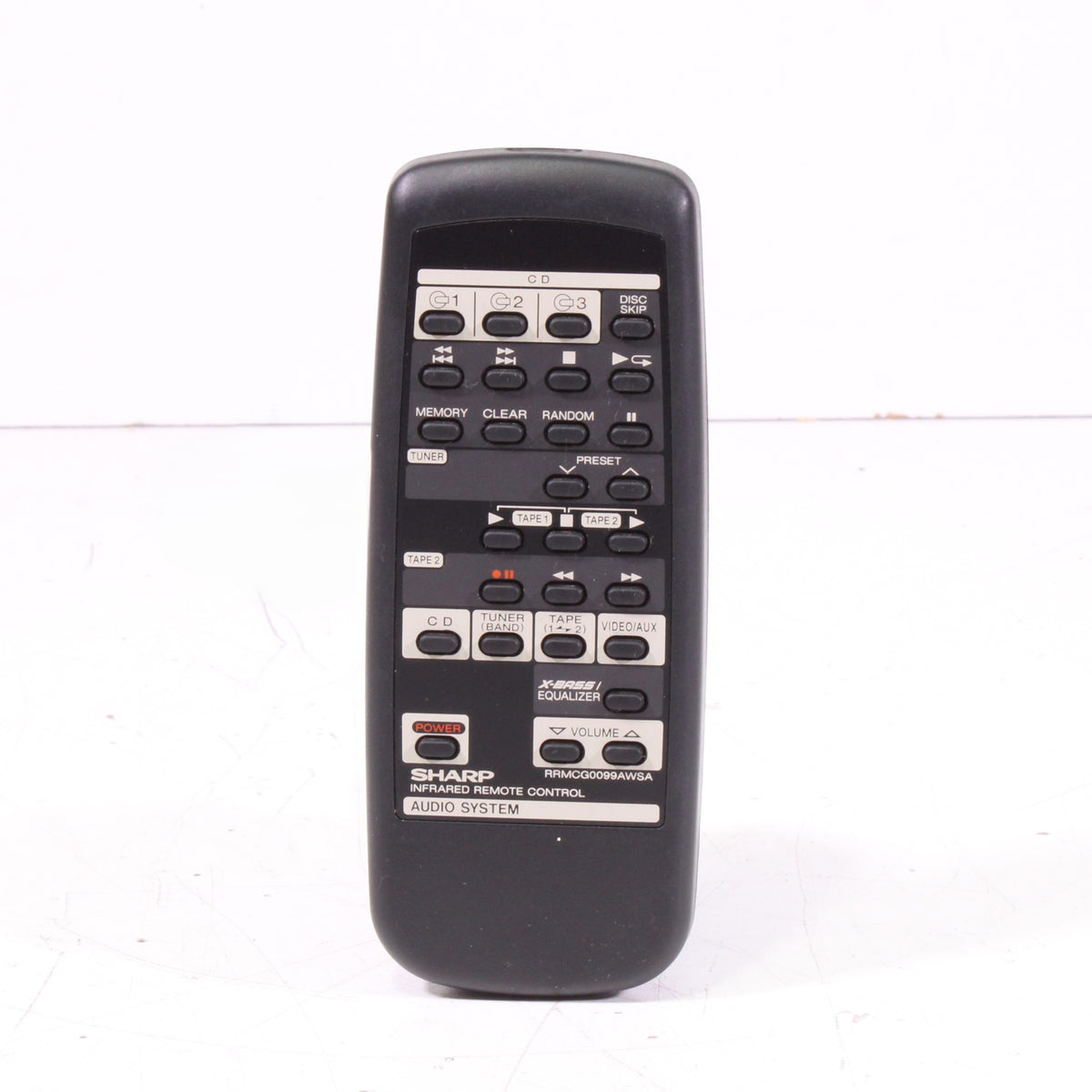 Sharp RRMCG0099AWSA Remote Control for CD Audio System CD-C410H and Mo ...