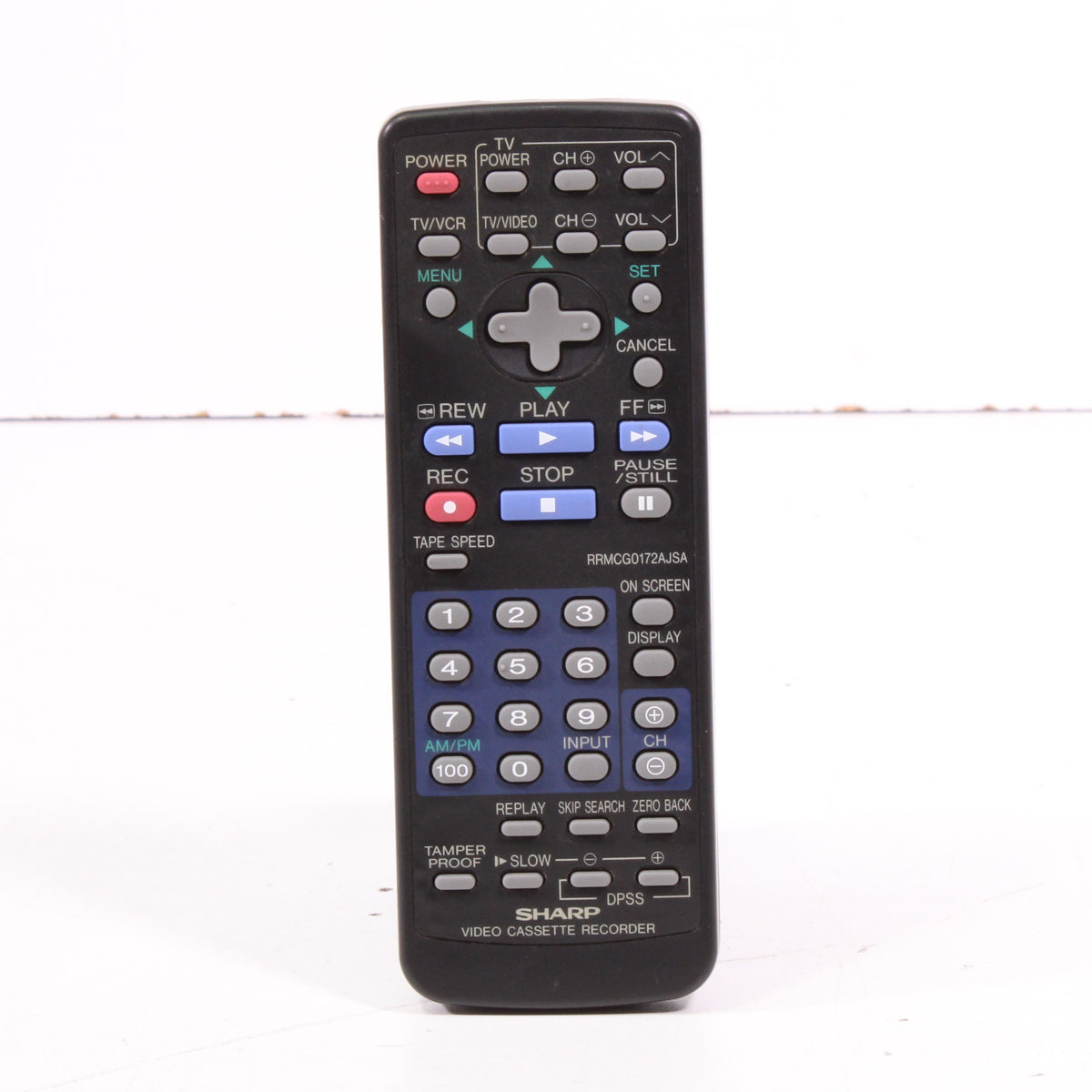 Sharp RRMCG0172AJSA Remote Control for VCR VCA373 and More — SpenCertified
