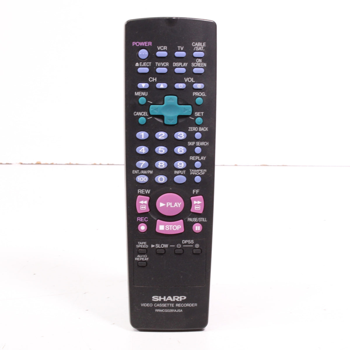 Sharp RRMCG0281AJSA Remote Control for VCR Player — SpenCertified