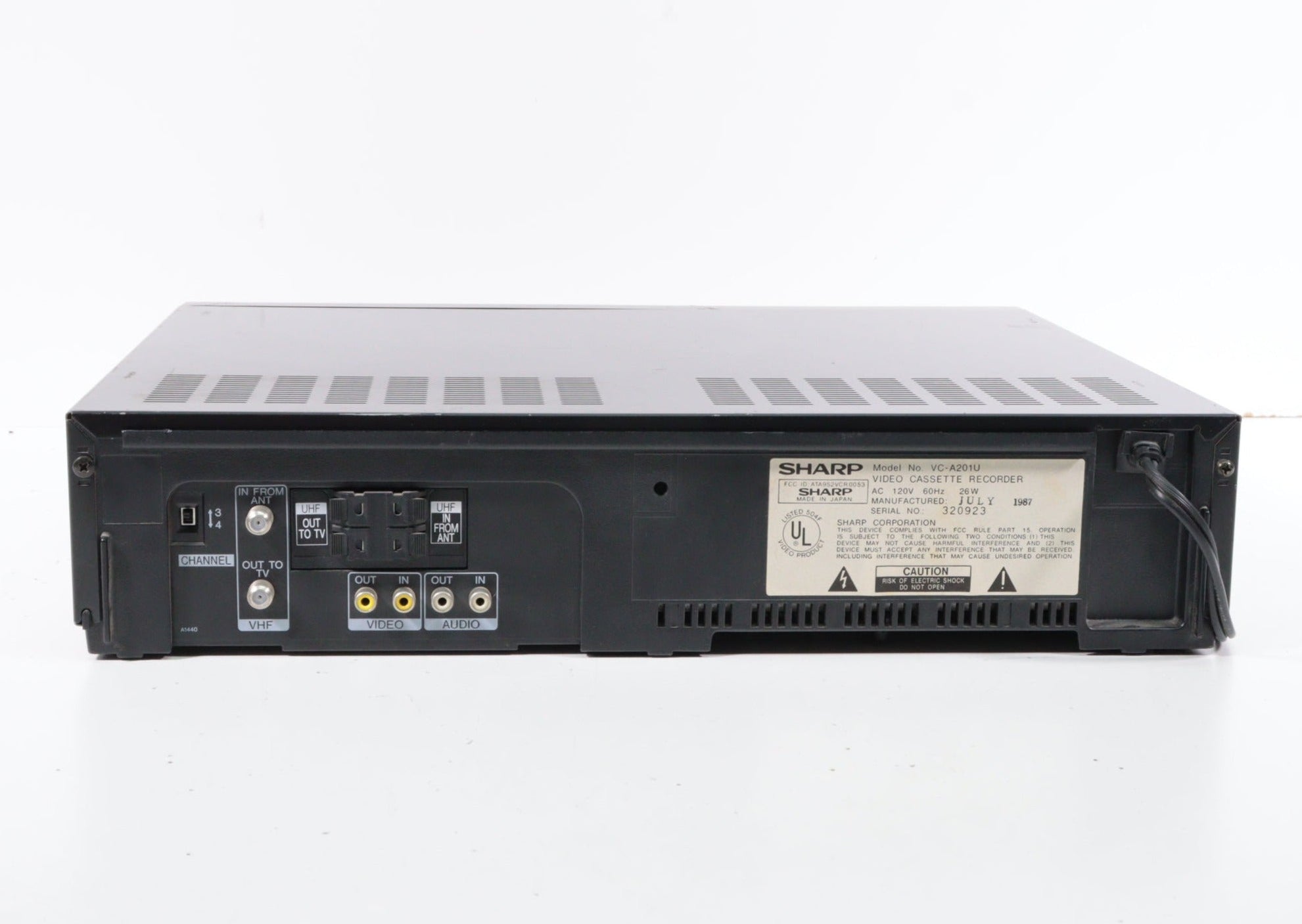 Sharp VC-A201U VCR Video Cassette Recorder — SpenCertified