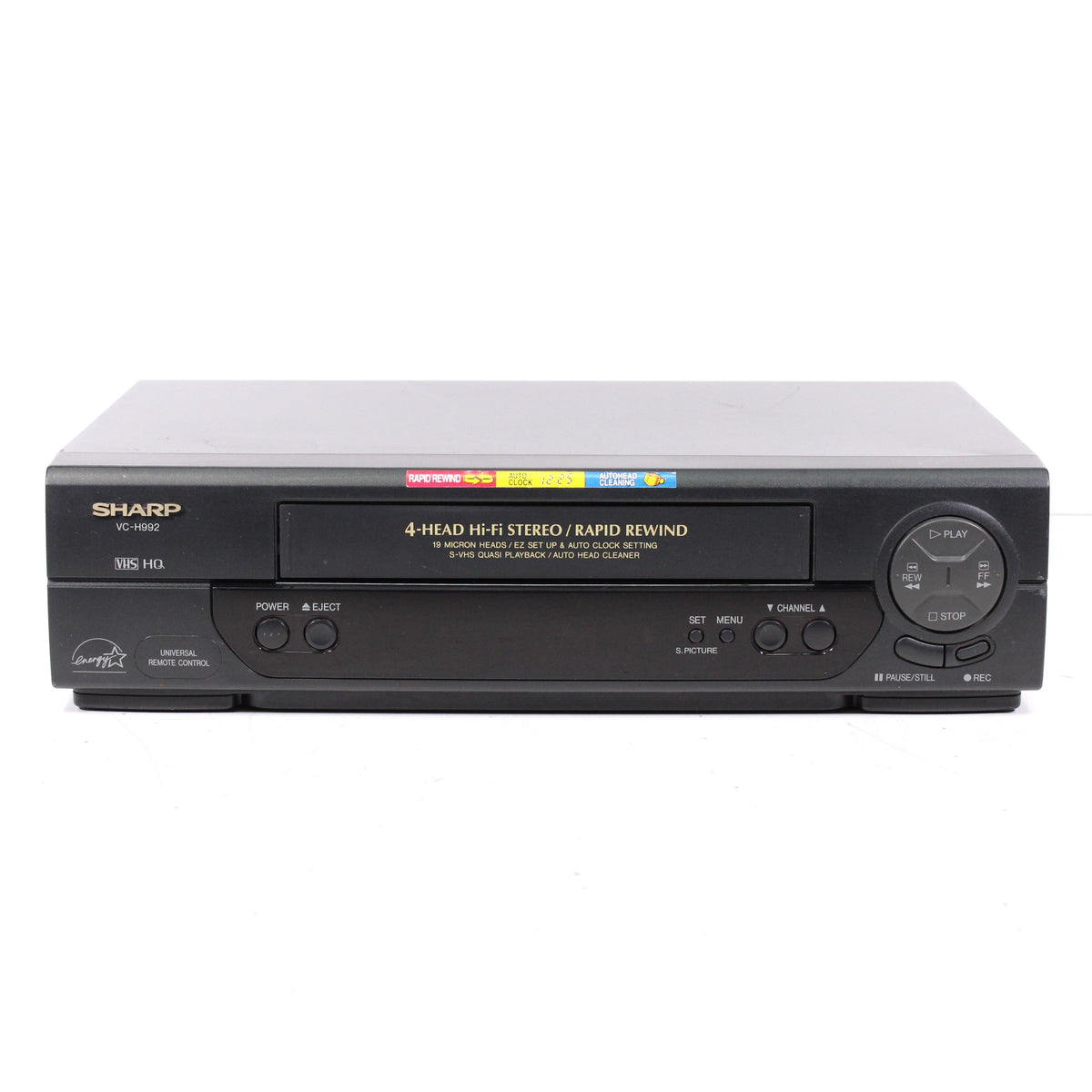 Sharp VC-H992 4-Head Hi-Fi Stereo VCR Rapid Rewind (1999) — SpenCertified