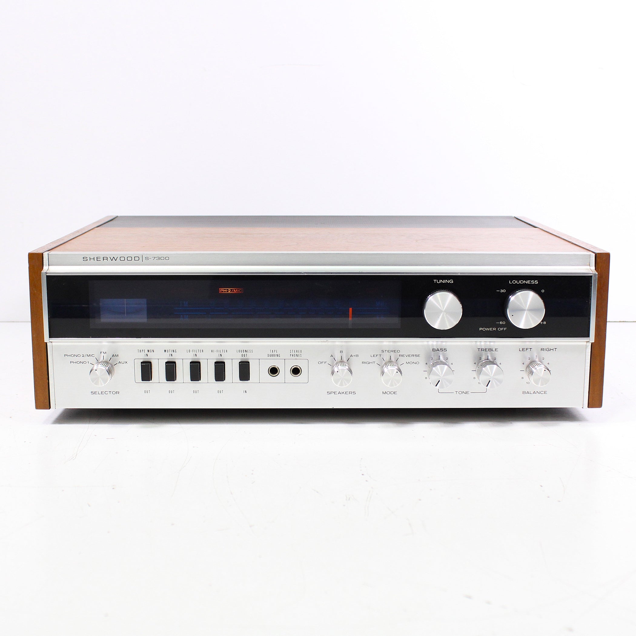 Sherwood S-7300 Vintage Stereo Receiver with Wooden Case Silver-Face ...