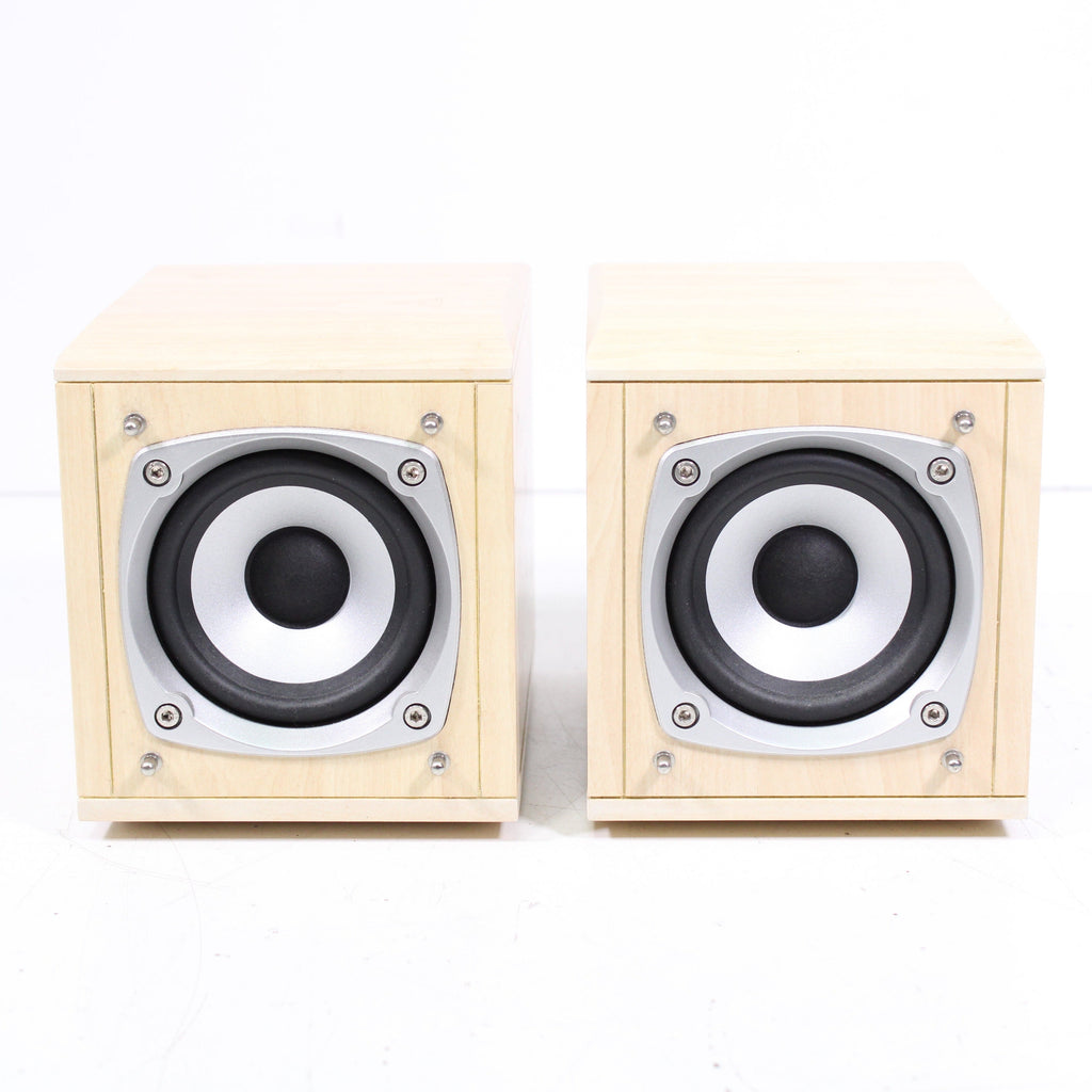 Small Compact Speaker Pair Back Ported Pale Oak