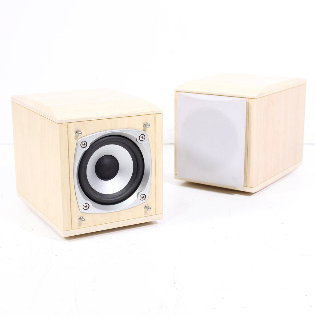 Small Compact Speaker Pair Back Ported Pale Oak