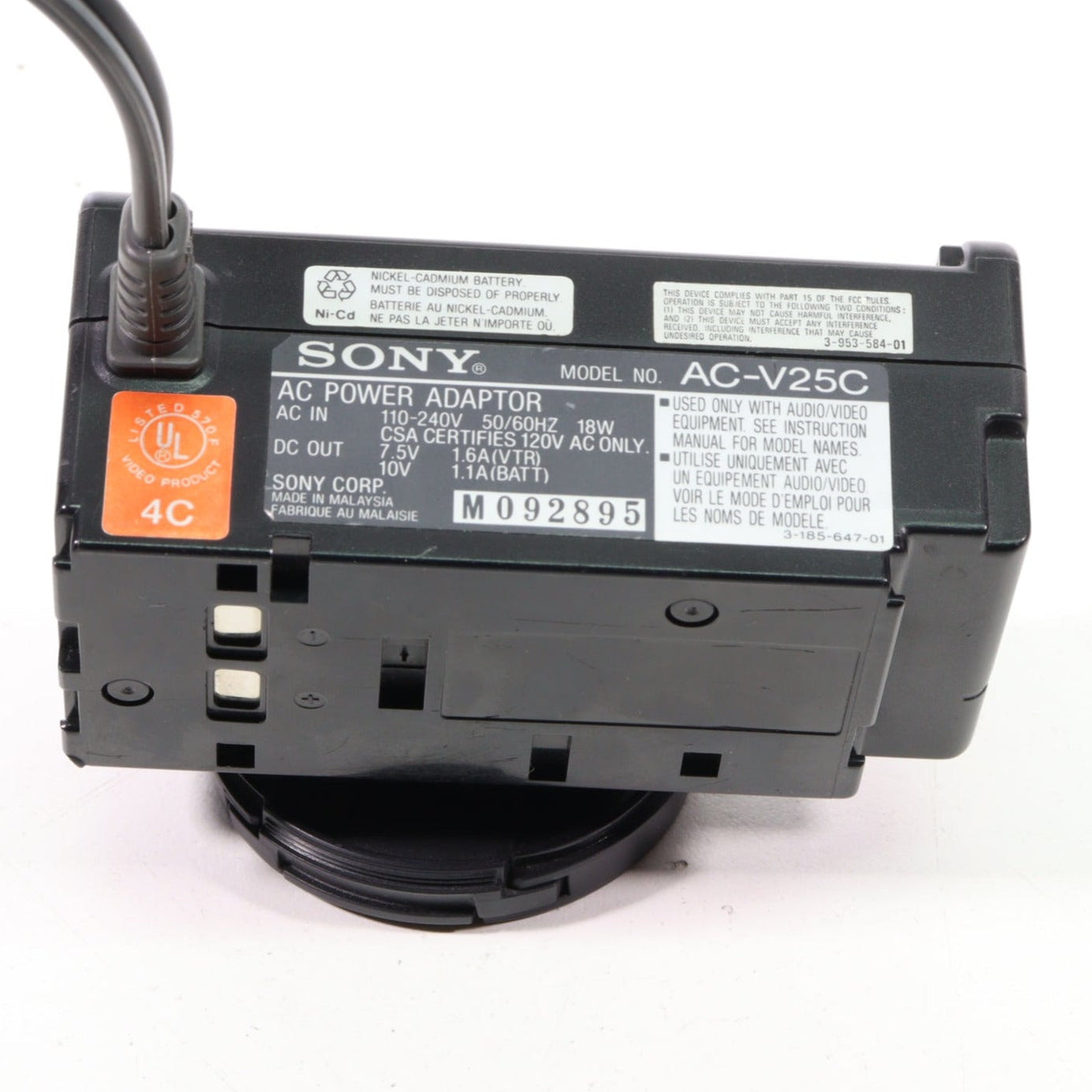 Sony AC-V25C AC Power Adapter for Handycam Camcorders — SpenCertified