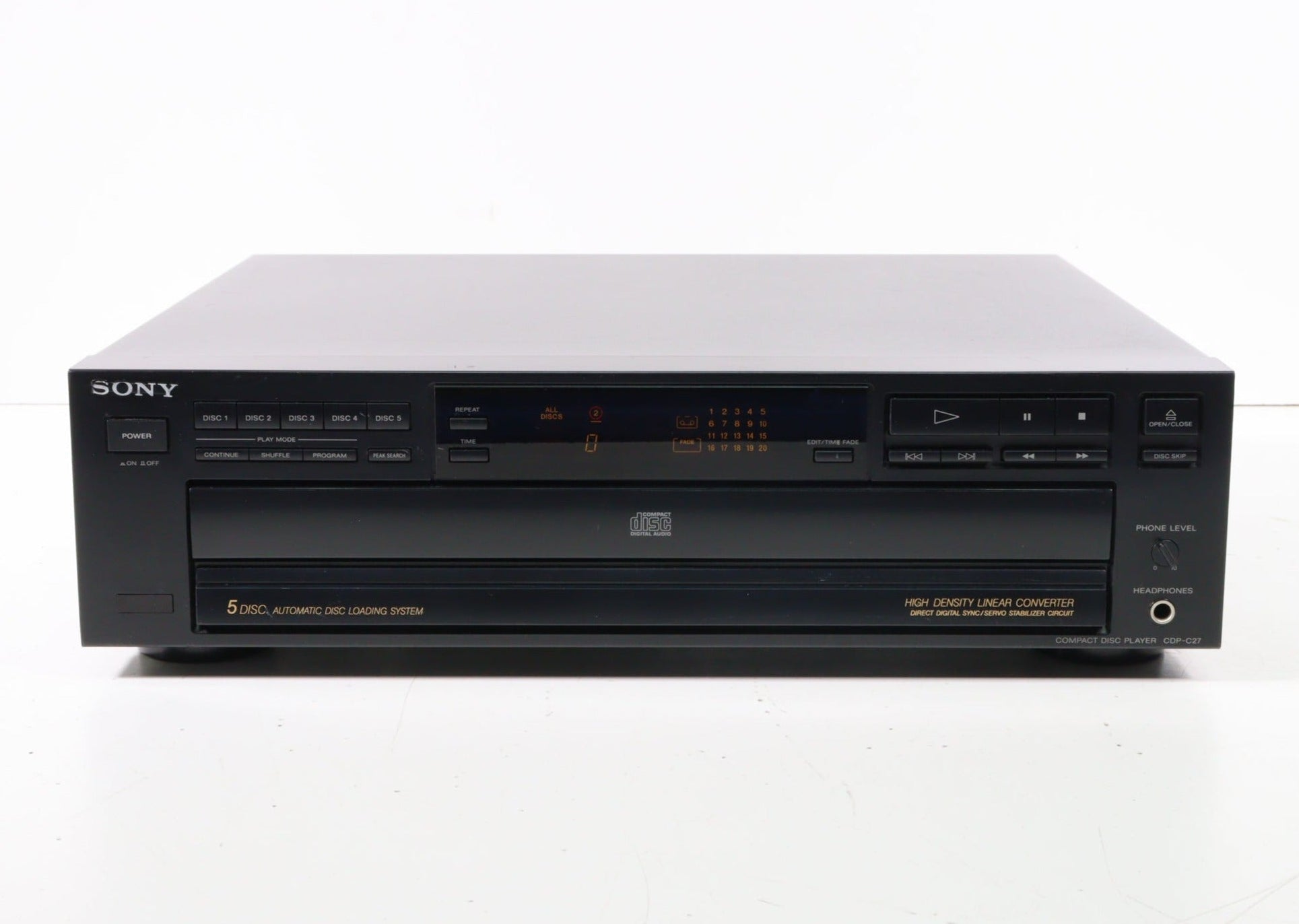 Sony CDP-C27 5-Disc CD Compact Disc Player Changer — SpenCertified