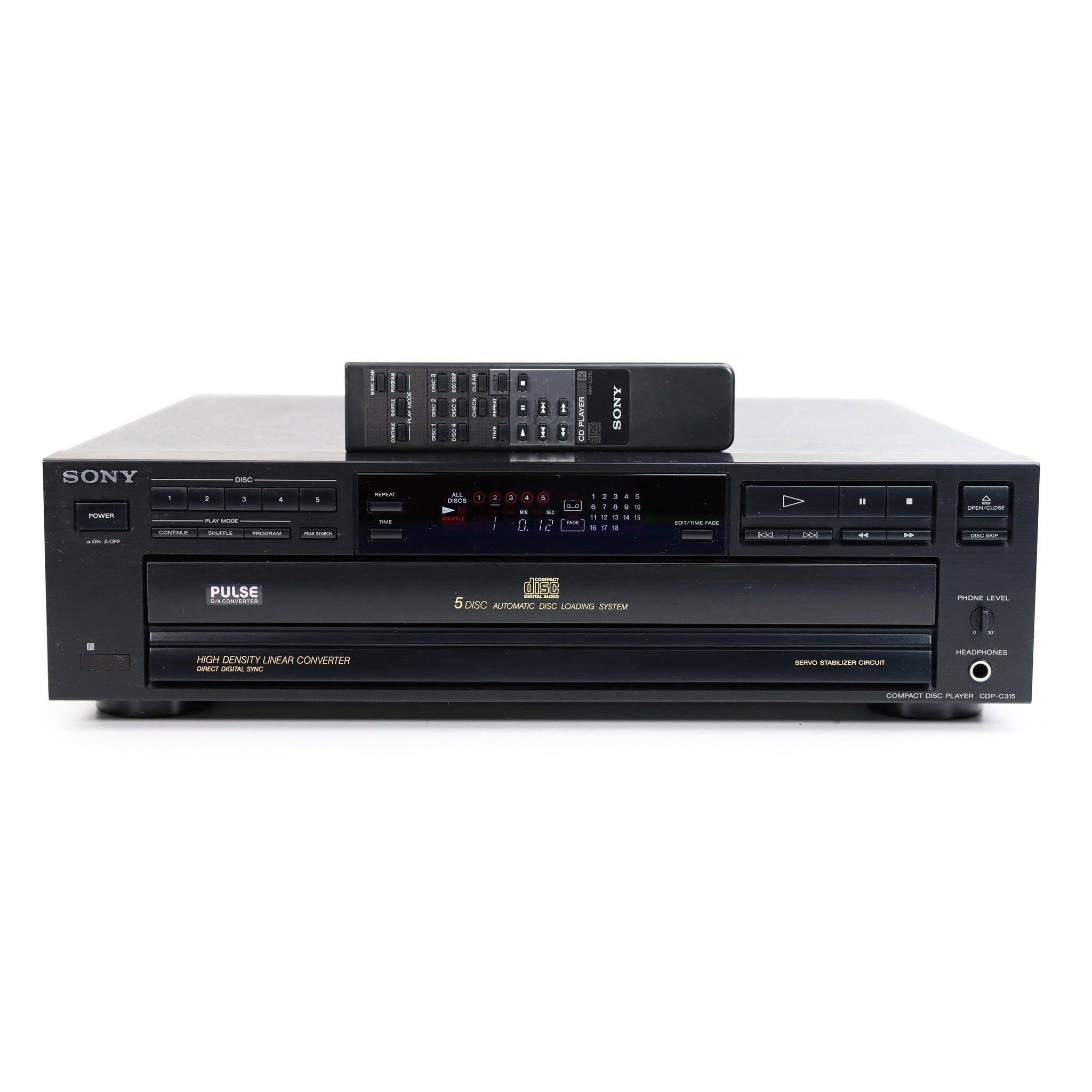 Sony CDP-C315 5-Disc Carousel CD Player Changer w/ High Density Linear
