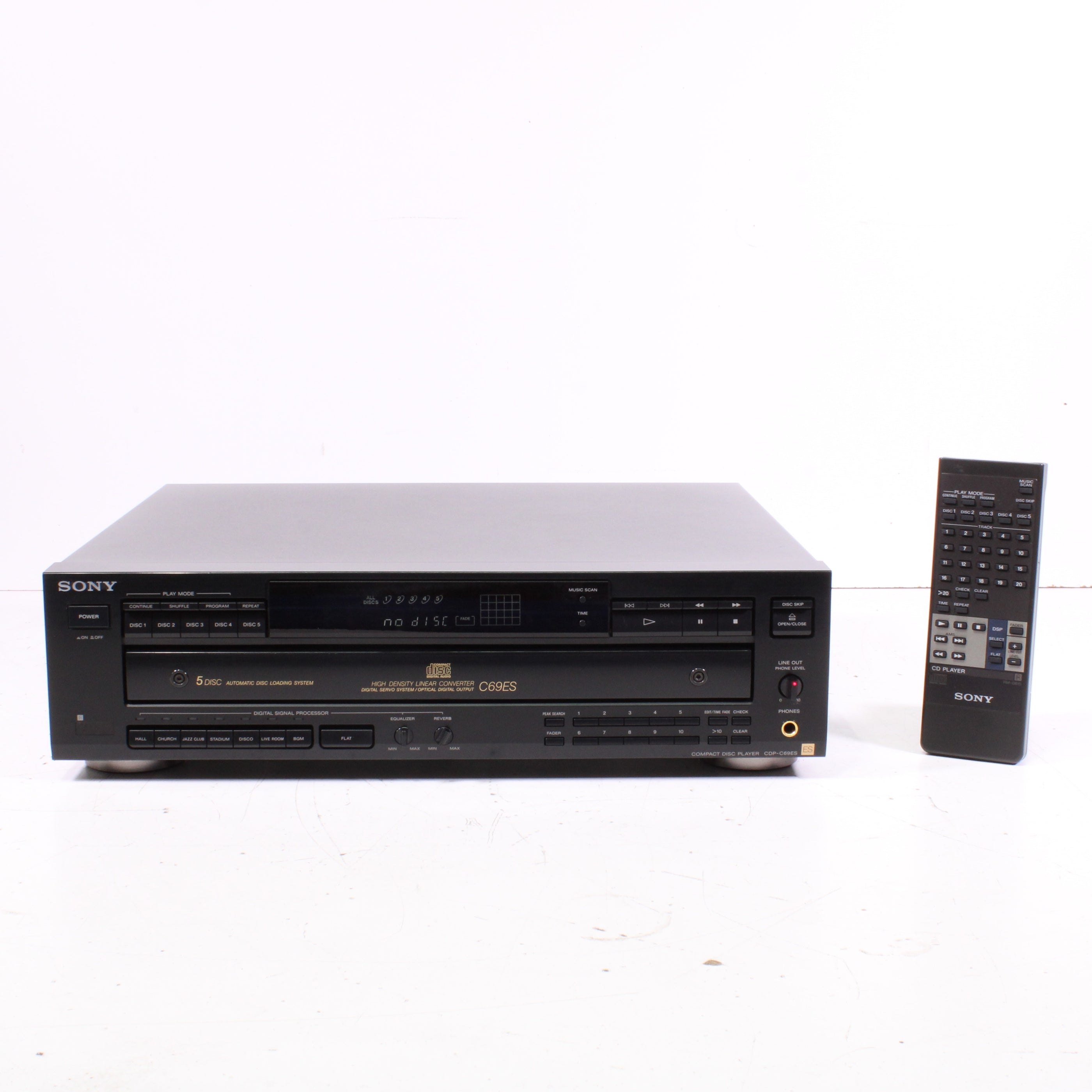 Sony CDP-C69ES 5-Disc CD Player Changer Optical Digital Output (1992 ...