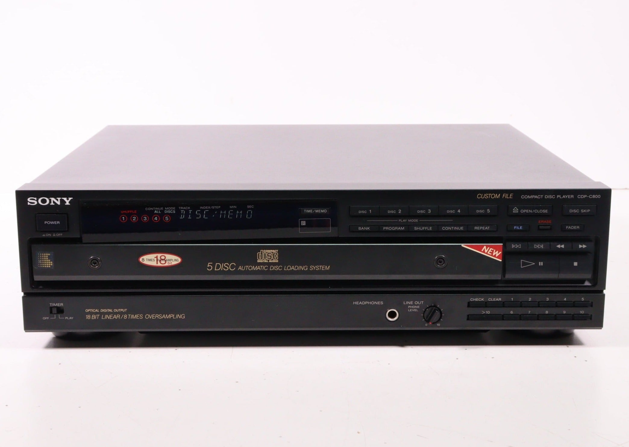 Sony CDP-C800 5-Disc CD Changer Compact Disc Player — SpenCertified