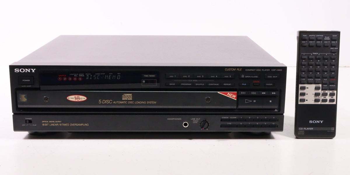 Sony CDP-C800 5-Disc CD Changer Compact Disc Player — SpenCertified
