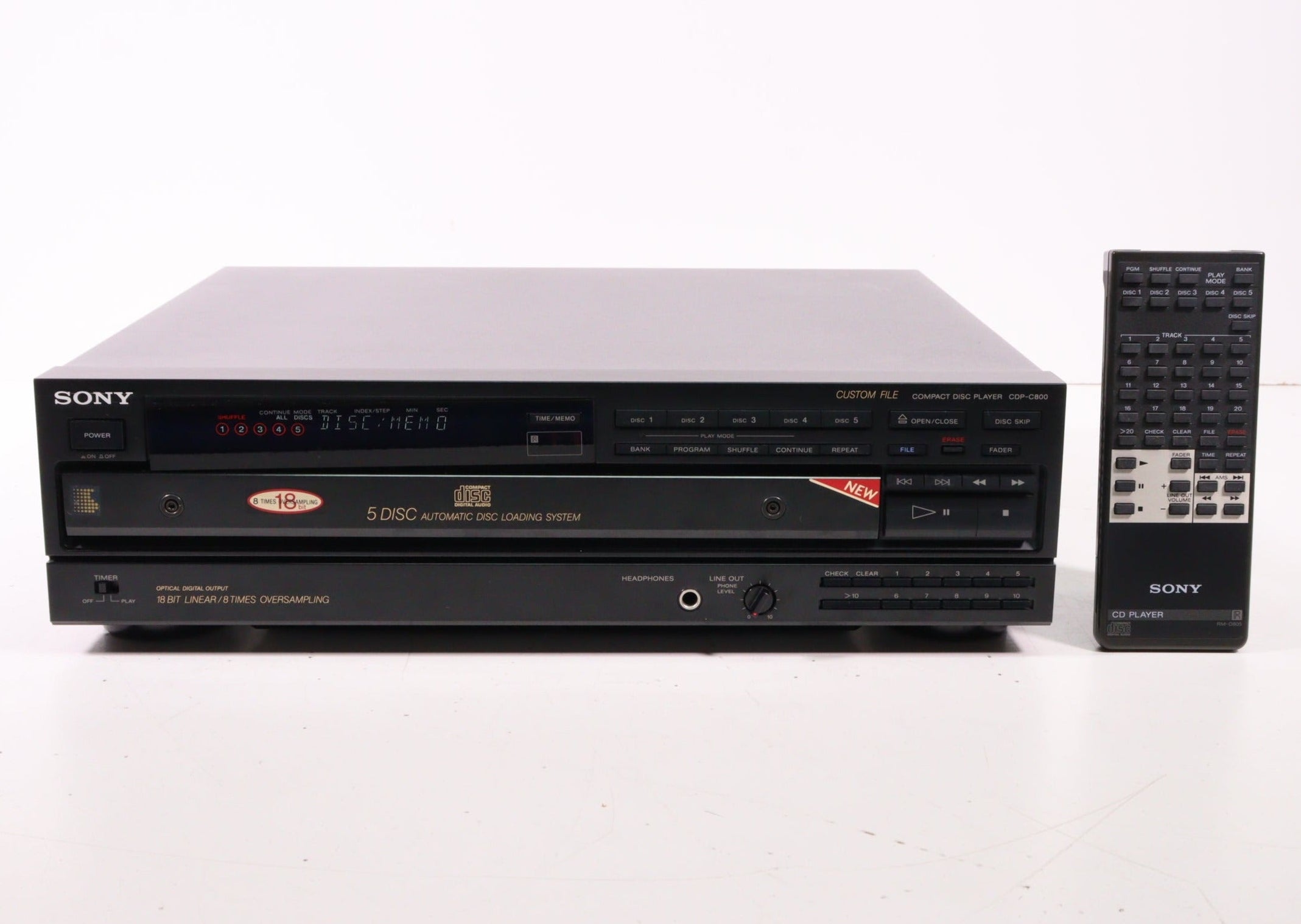 Sony CDP-C800 5-Disc CD Changer Compact Disc Player — SpenCertified