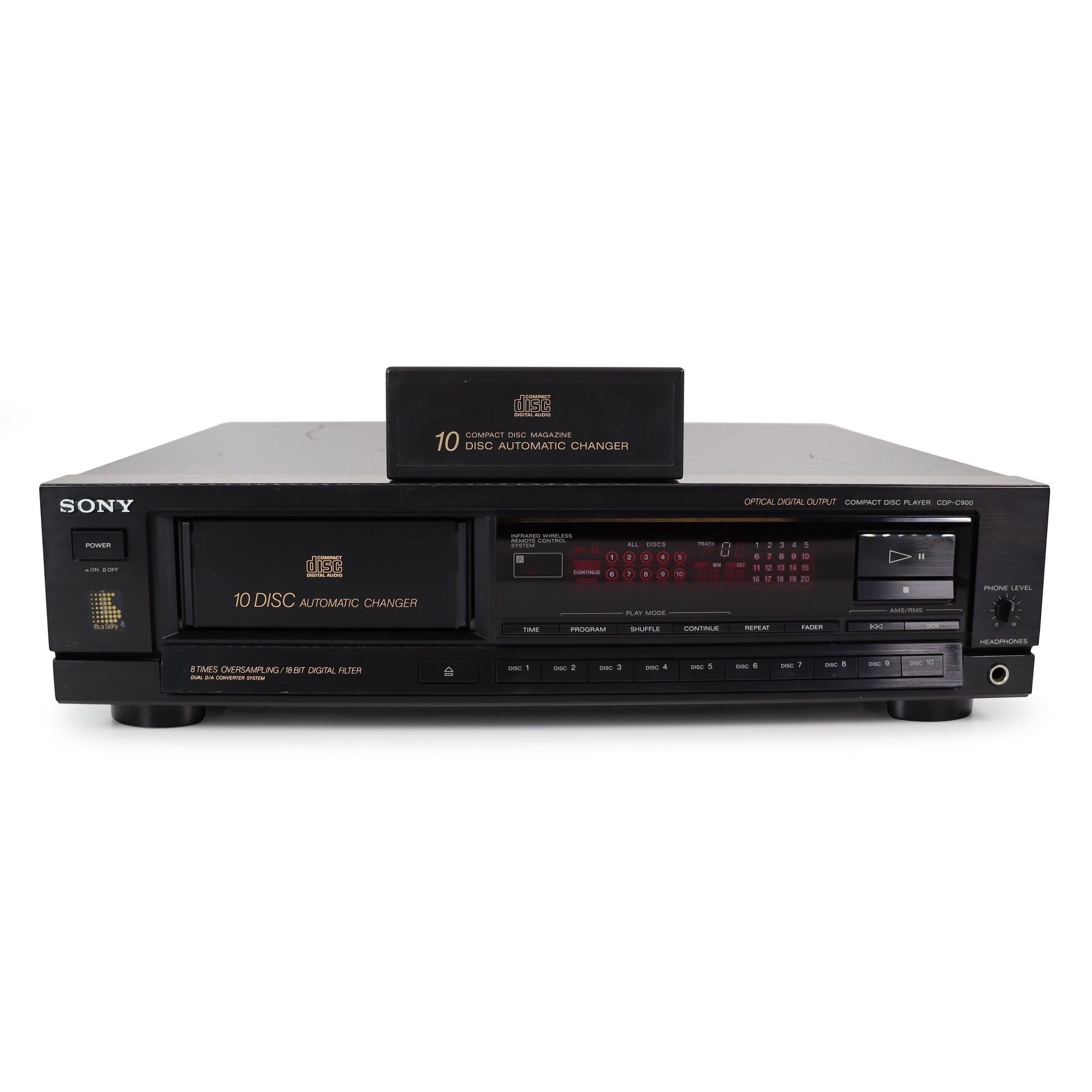 Sony CDP-C900 10-Disc Magazine Style CD Player Compact Disc Automatic — SpenCertified