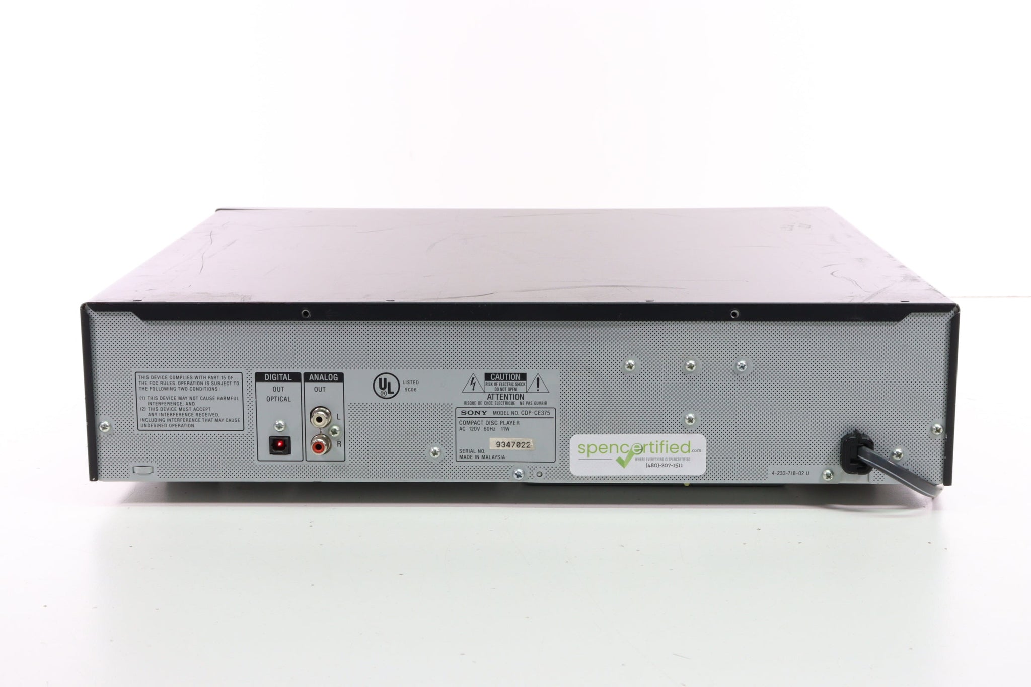Sony CDP-CE375 5-Disc CD Changer | Optical Output, Disc Exchange ...