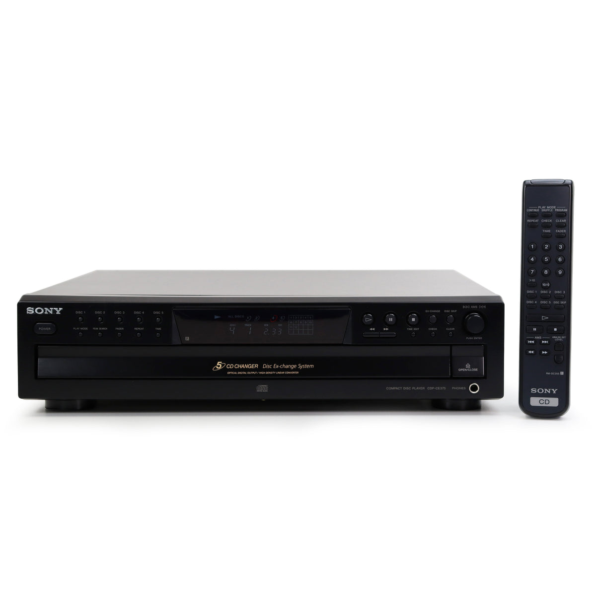 Sony CDP-CE375 5 Disc Carousel CD Changer w/ Optical Digital Audio ...