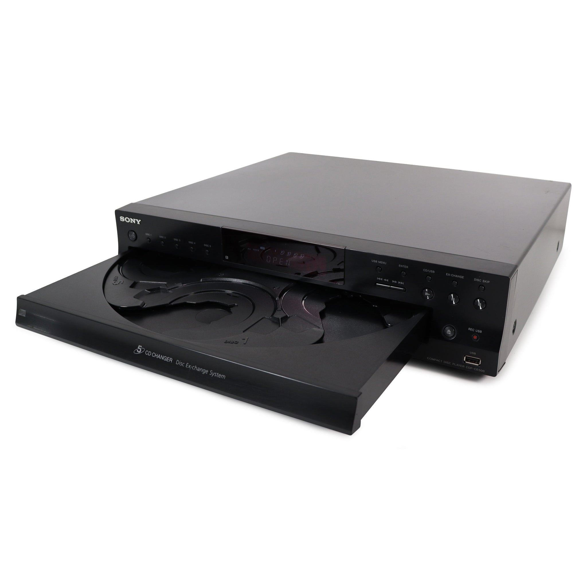 Sony CDP-CE500 5-Disc Carousel CD Changer w/ USB Port, Modern Design a ...