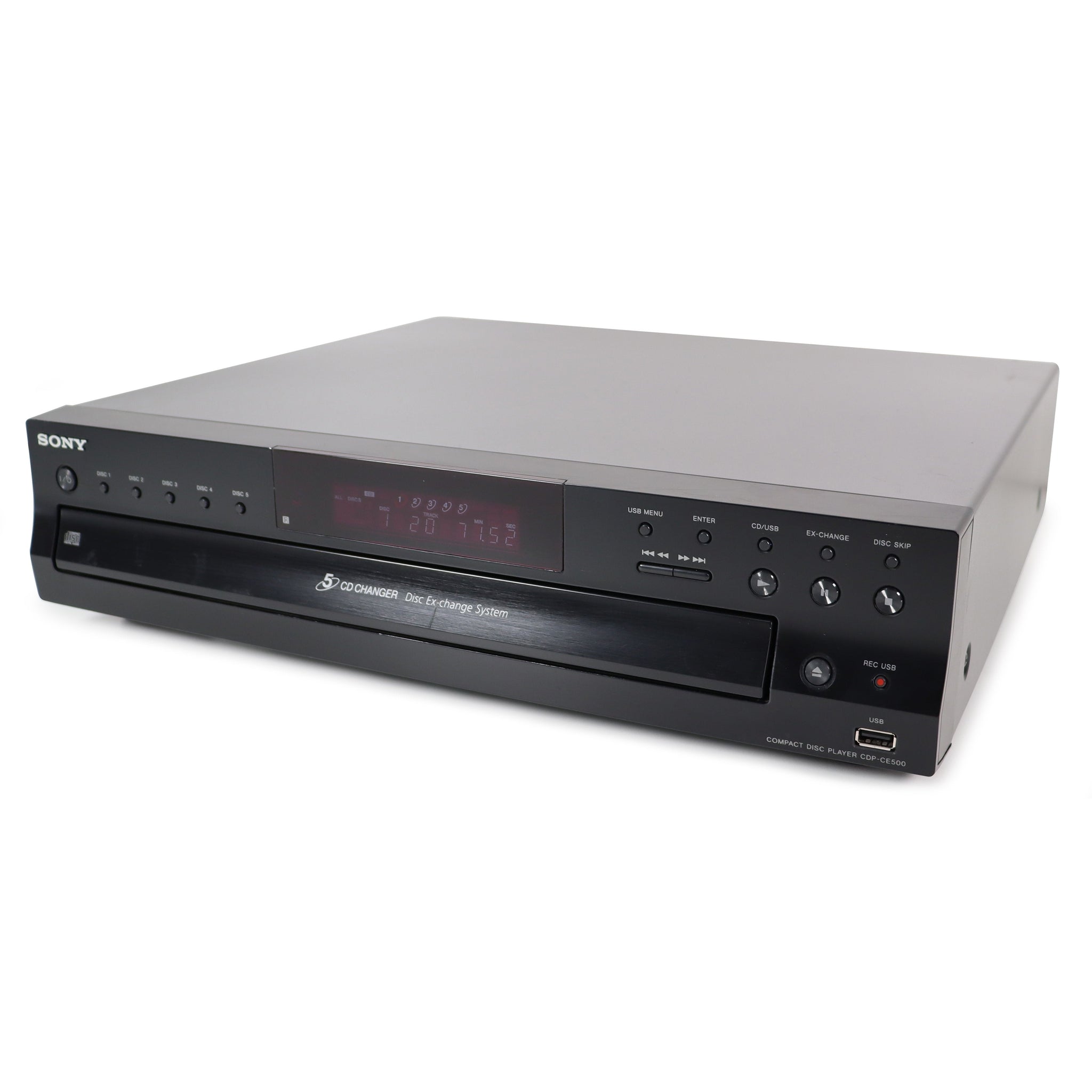Sony CDP-CE500 5-Disc Carousel CD Changer w/ USB Port, Modern Design a ...