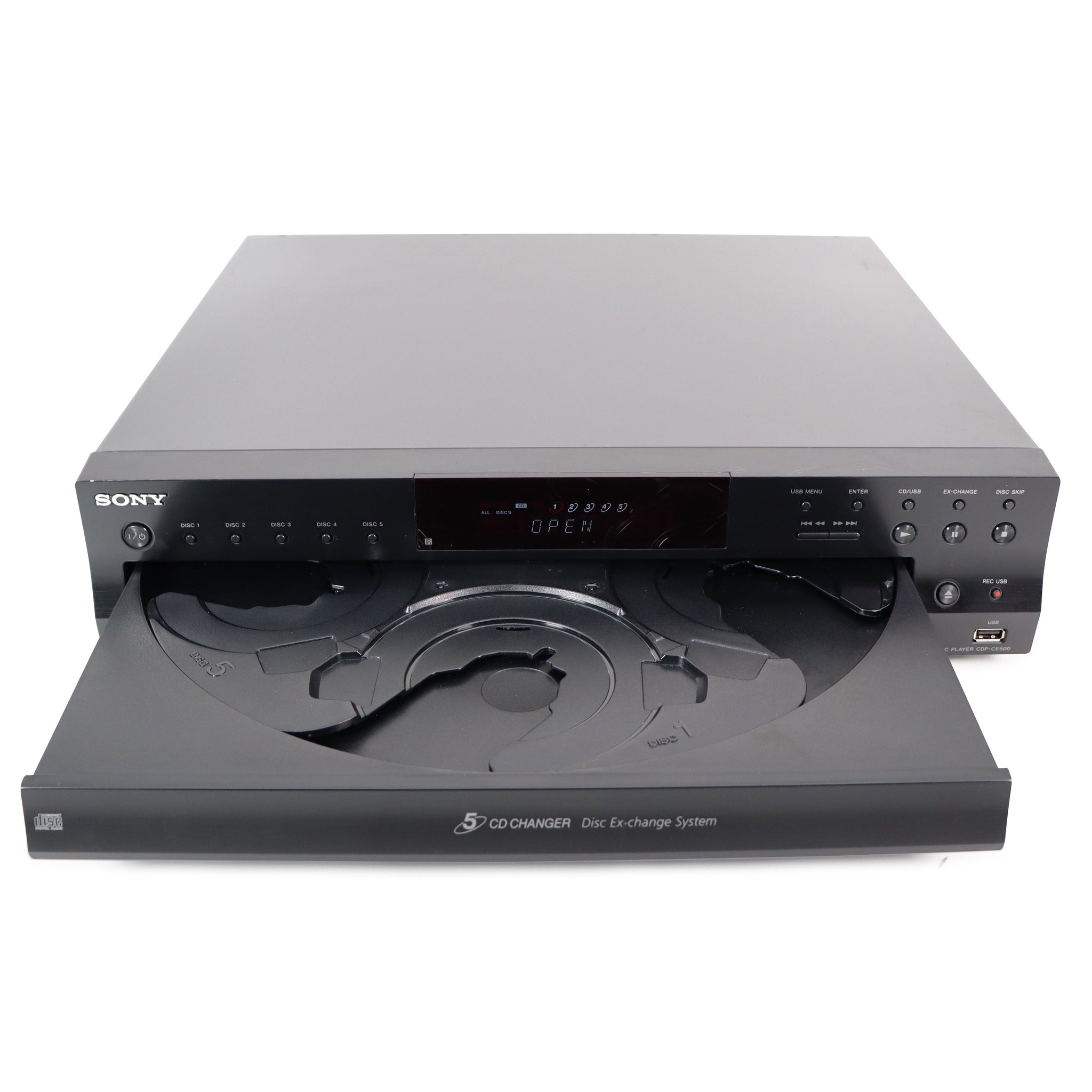 Sony CDP-CE500 5-Disc Carousel CD Changer w/ USB Port, Modern Design a — SpenCertified