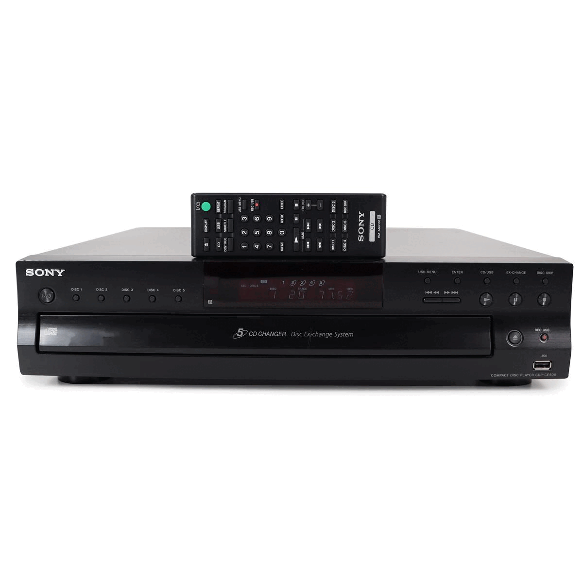 Sony CDP-CE500 5-Disc Carousel CD Changer w/ USB Port, Modern Design a ...