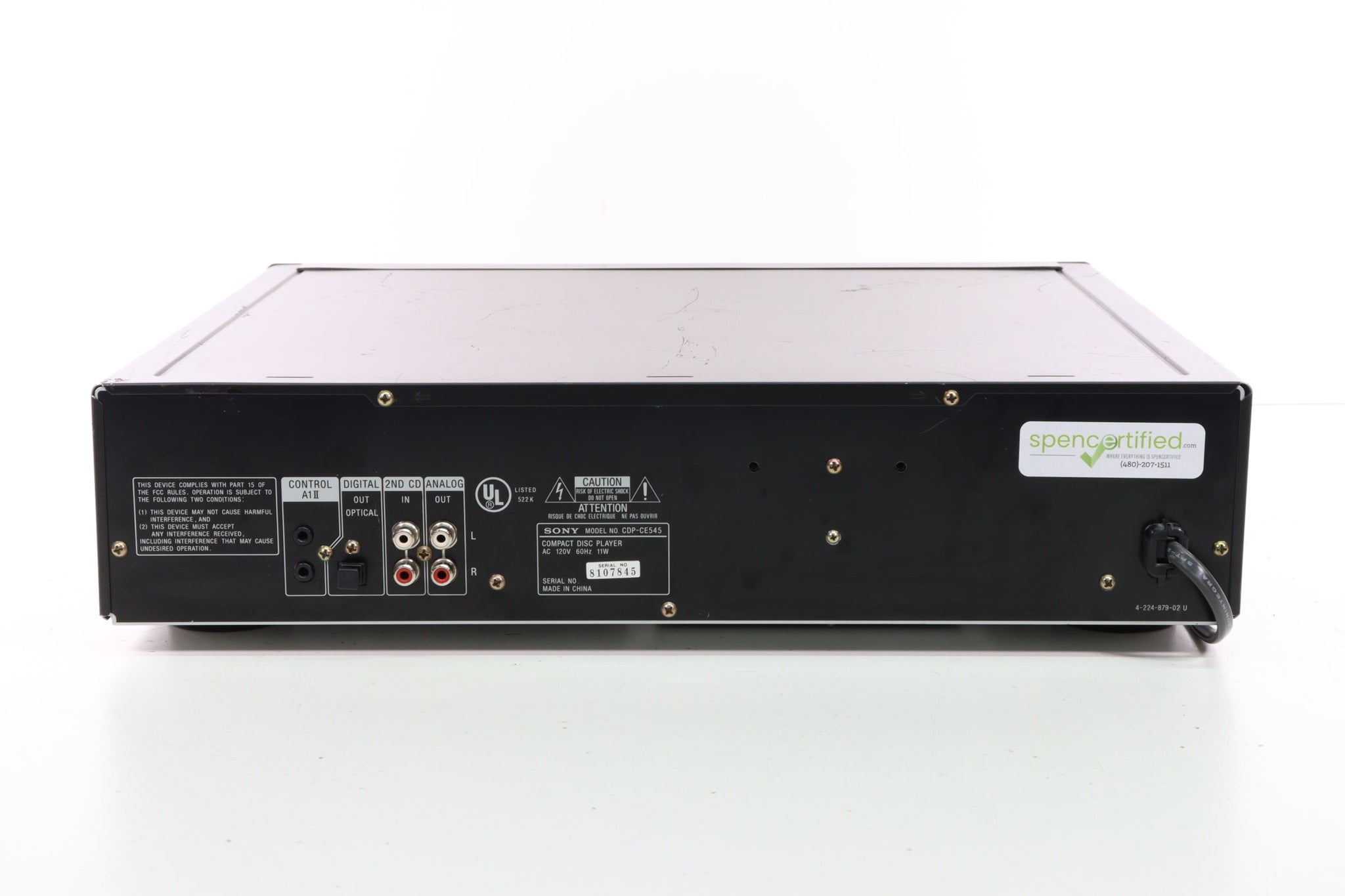 Sony CDP-CE545 5 Disc CD Changer Compact Disc Player (TRAY SOMETIMES S