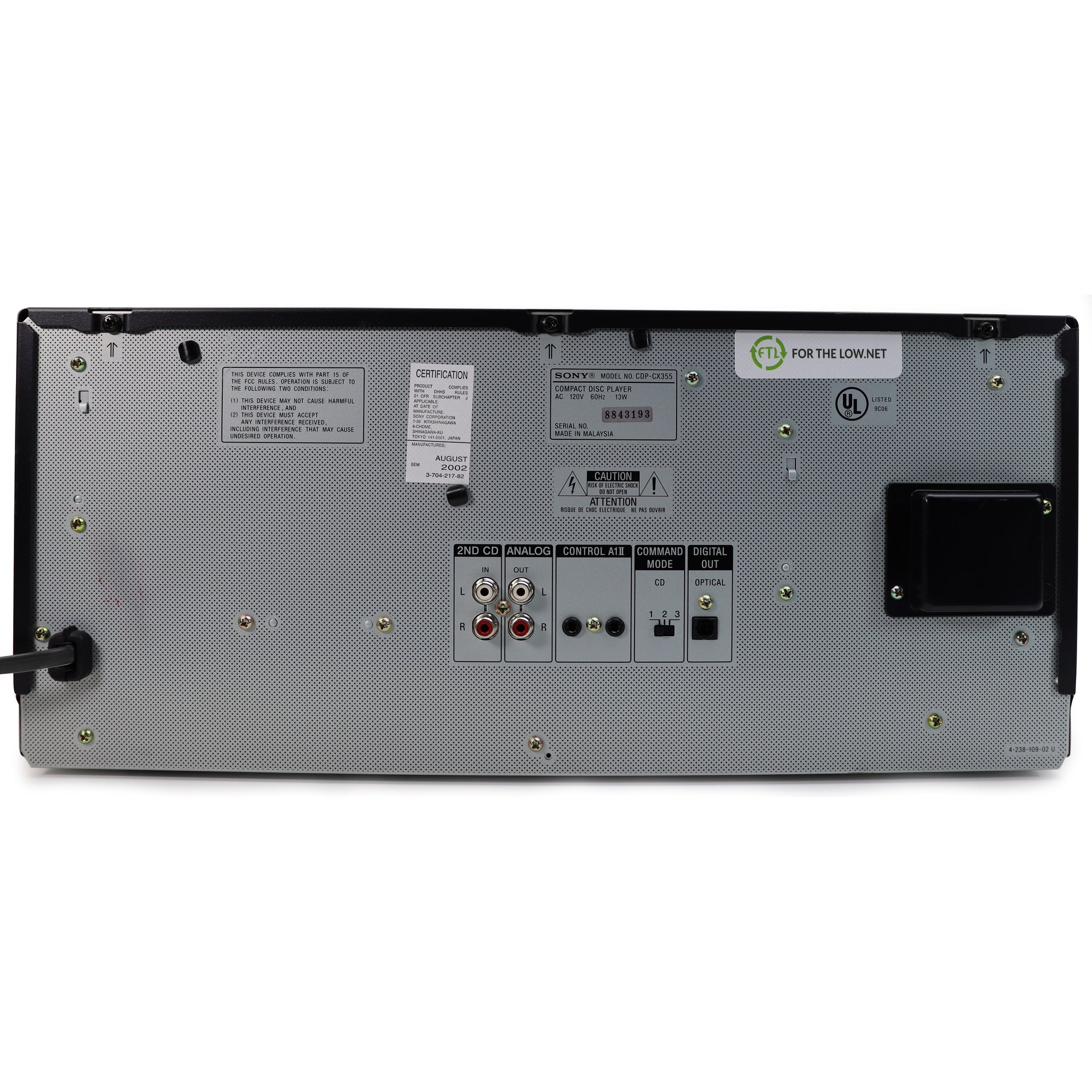 Sony CDP-CX355 300 Disc CD Player Changer Mega Compact Disc Carousel ...